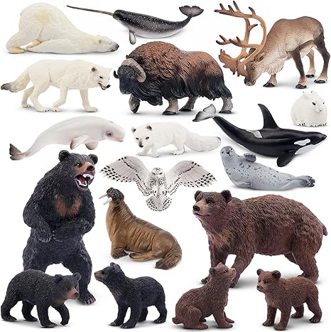 Amazon.com: Toymany 18PCS Polar Animals and Forest Animal Figurines ...