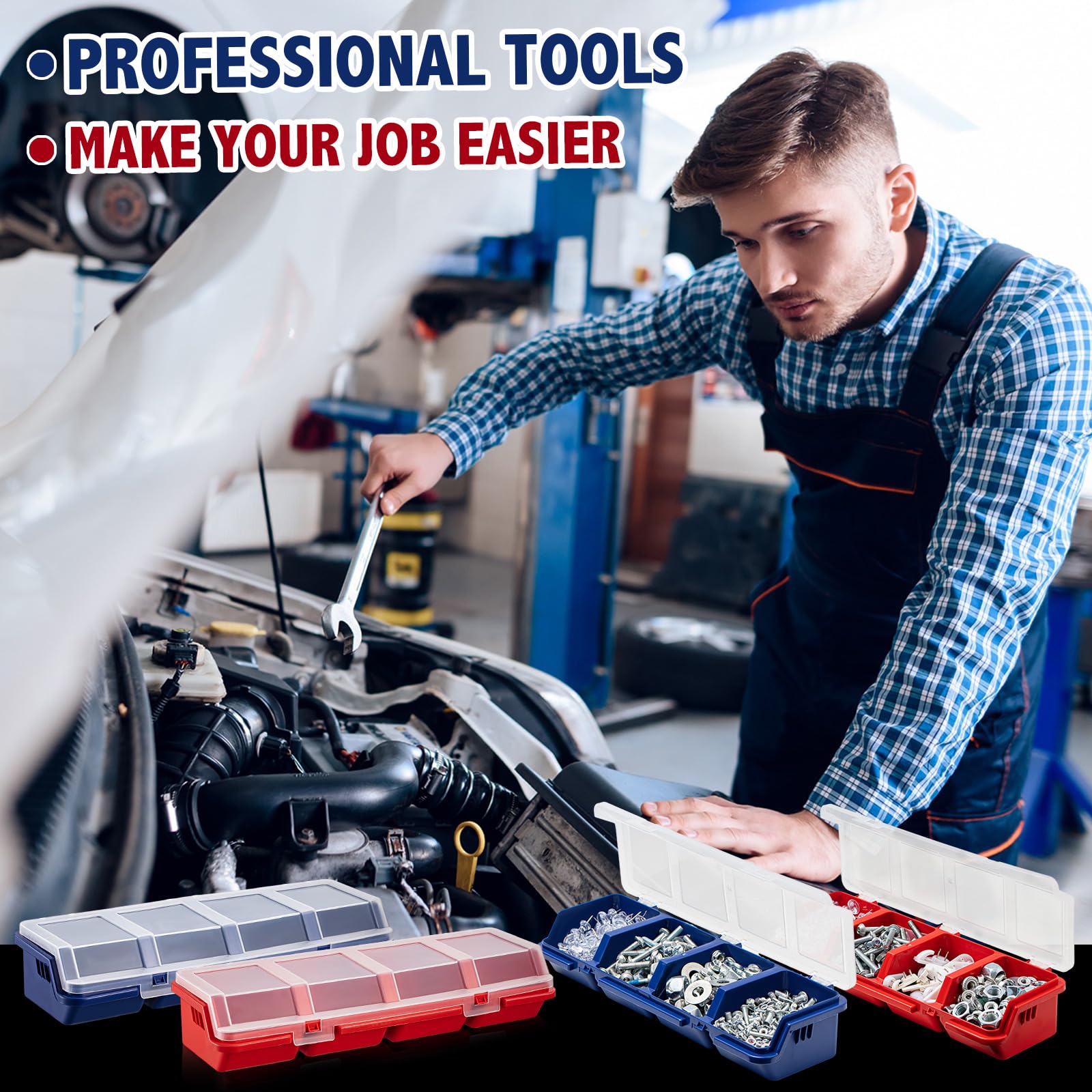 Snapklik.com : Hushee 4 Pcs Screw Organizer Box