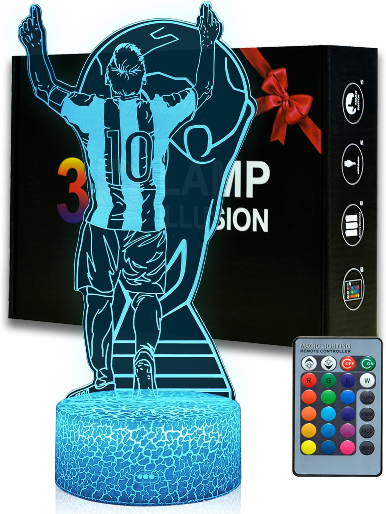 Magiclux Argentina Football Player #10 Night Light for Boys,16 Color ...