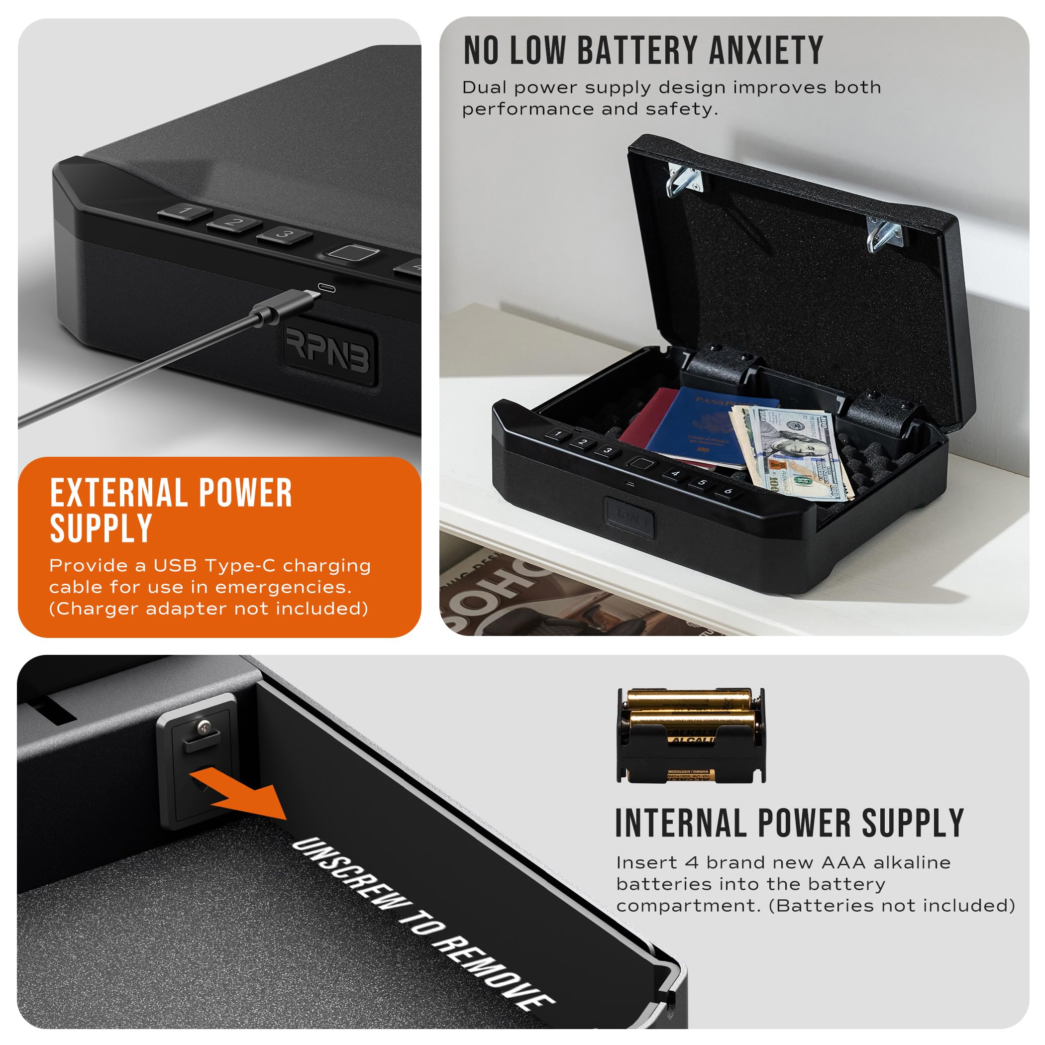 Snapklik.com : RPNB Smart Gun Safe, Heavy-Duty Biometric Gun Safe For ...