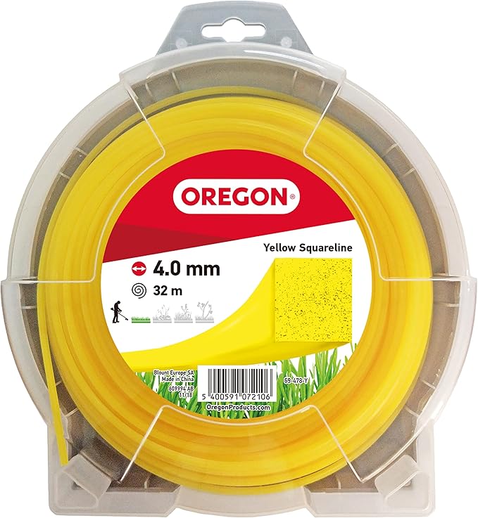 Oregon Yellow Square 4mm Strimmer Line, Trimmer Line Tackles Long Grass ...
