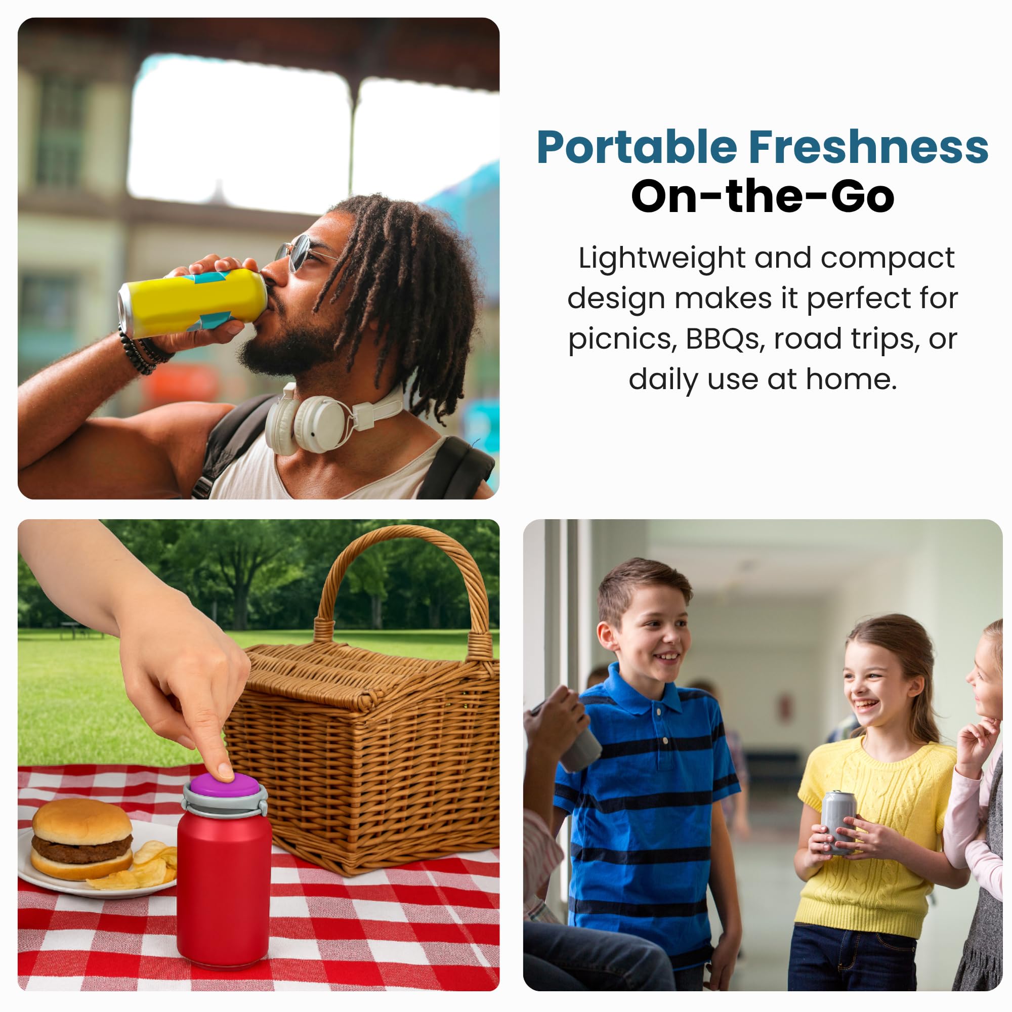 Snapklik.com : Jokari 2 Click Fizz Keeper Pump And Pour For 12oz Cans 4 ...