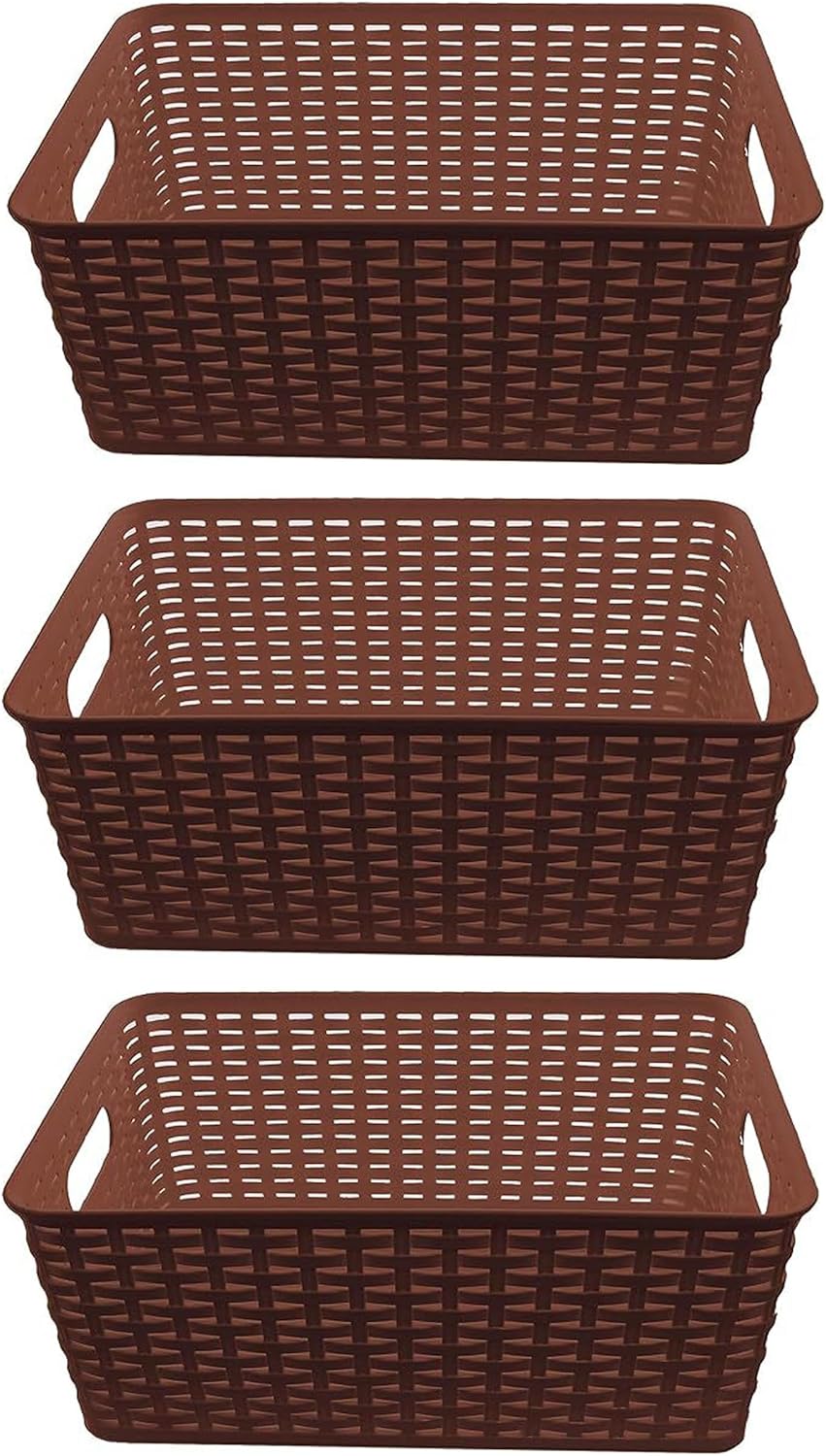 Amazon.com: YBM Home Small Plastic Rattan Storage Box Basket Organizer ...