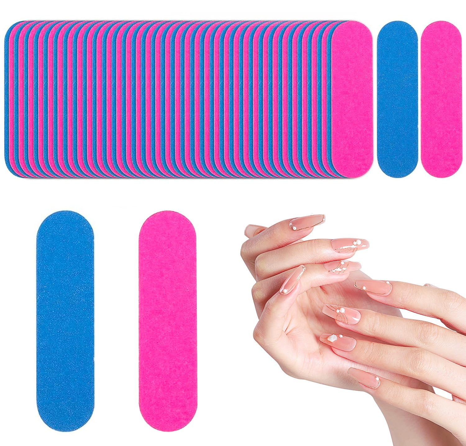 100 Pcs Mini Nail File Disposable Professional Nail File Nail File Set ...