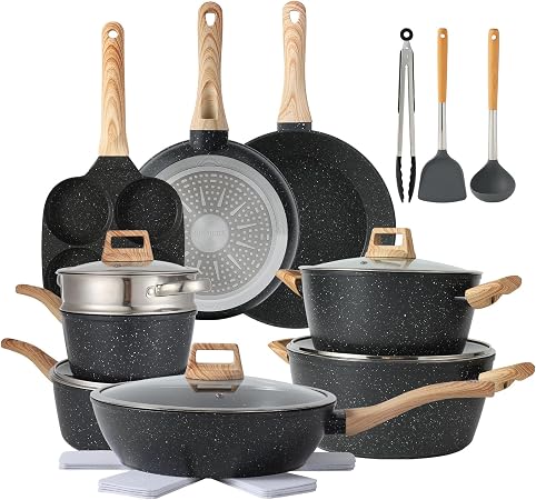21PCS Pots and Pans Set Non Stick Cookware Set Nonstick with Cooking ...