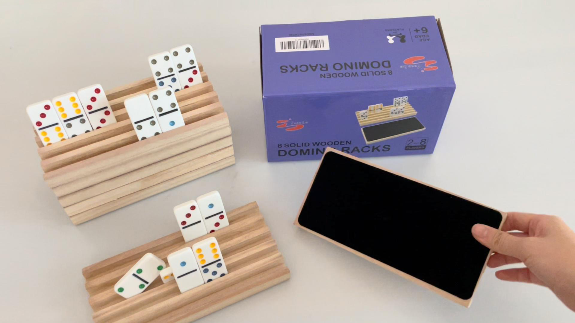 Watch Yuanhe Wooden Domino Racks Domino Holders Trays Set of 8 on ...