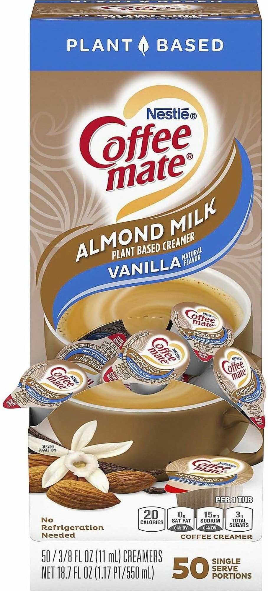 Amazon.com : Coffee mate Almond Milk Vanilla Liquid Creamer Singles ...