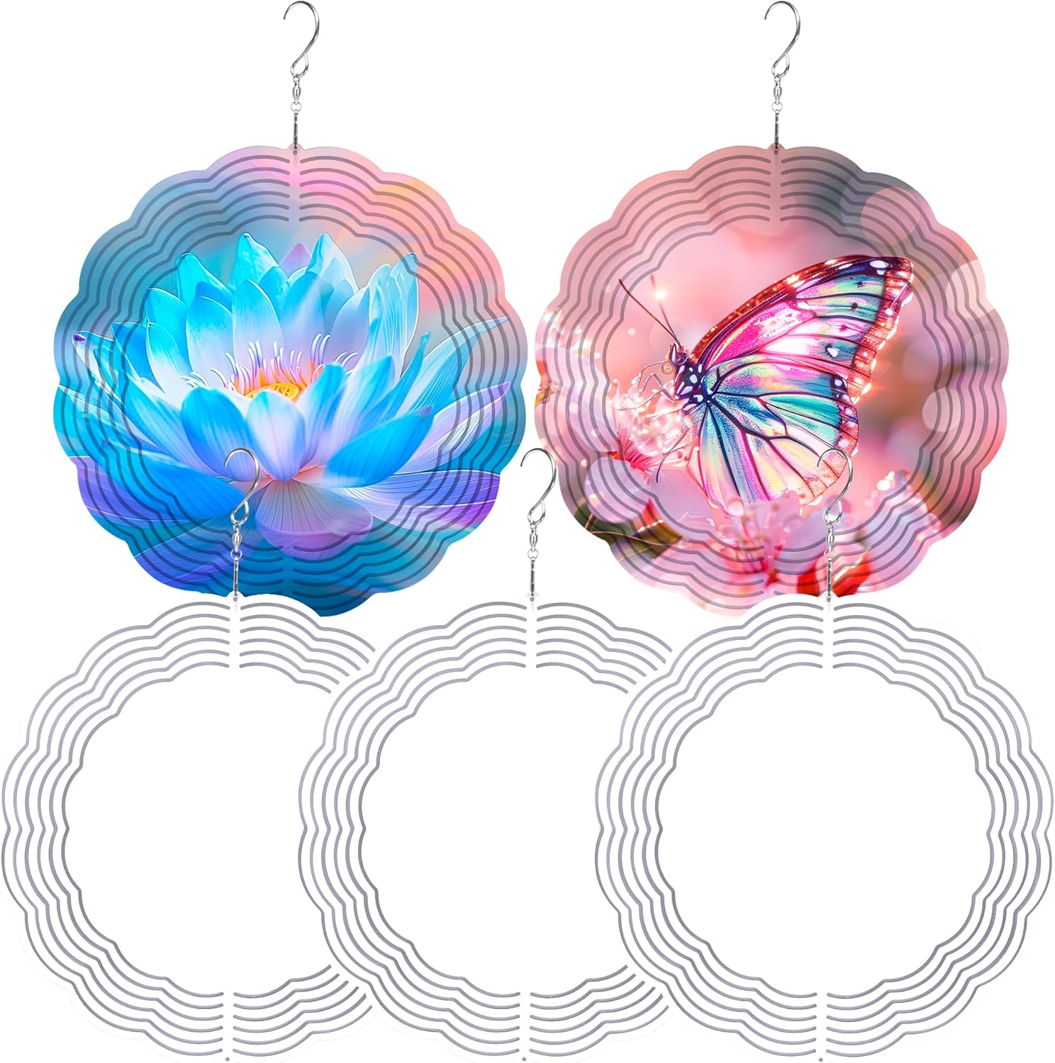 Amazon.com: 5 Pack Sublimation Wind Spinner Blanks Round 10 Inch 3D ...