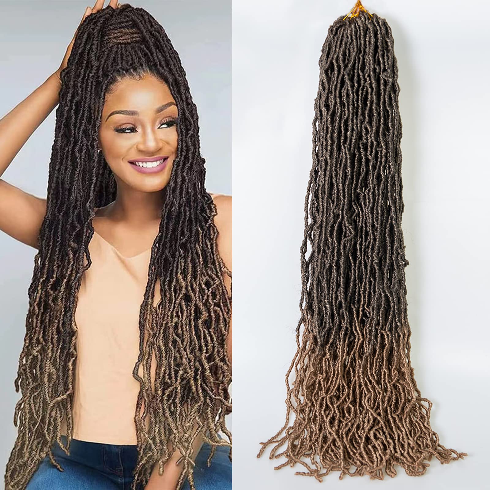 Buy Enriane 36 Inch 7 Packs Soft Locs Crochet Hair Ombre Soft Locs Pre ...