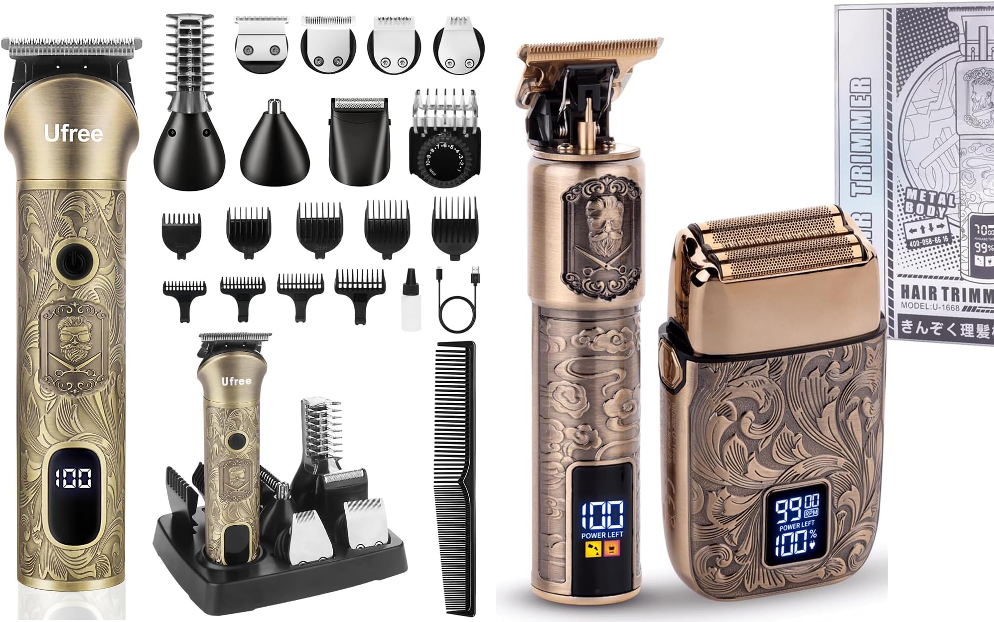 Amazon.com: Ufree All in One Beard Trimmer for Men with Electric Foil ...