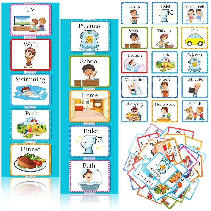 Buy Visual Schedule for Kids Autism Learning Materials 35 Pieces ...