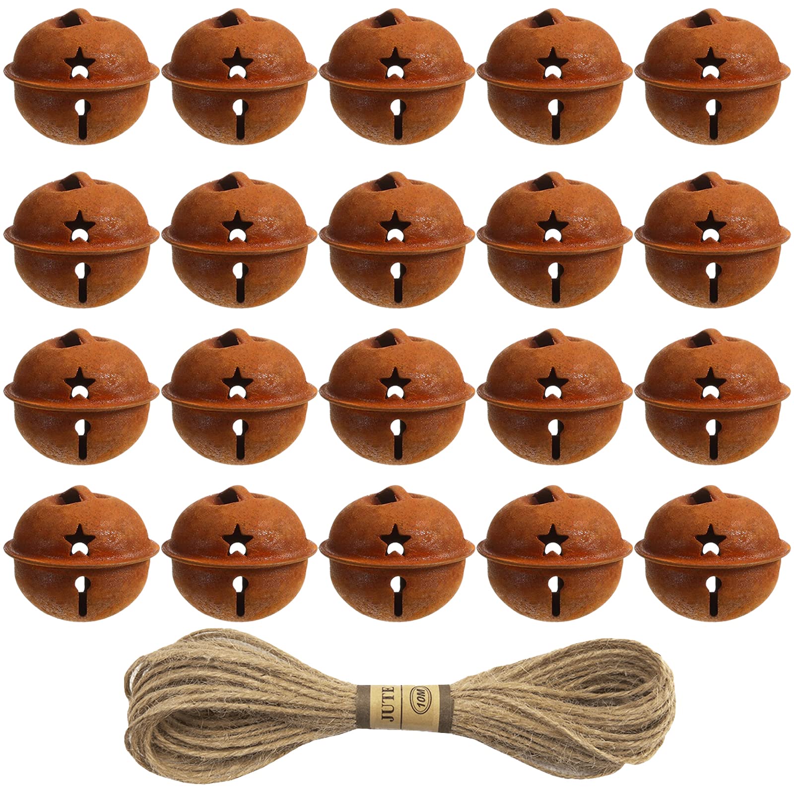 Amazon.com: Christmas Rusty Jingle Bells 24 Pieces Small Rusty Bells ...