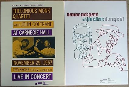 Amazon.com: Thelonious Monk Poster John Coltrane Carnegie Hall: Prints ...