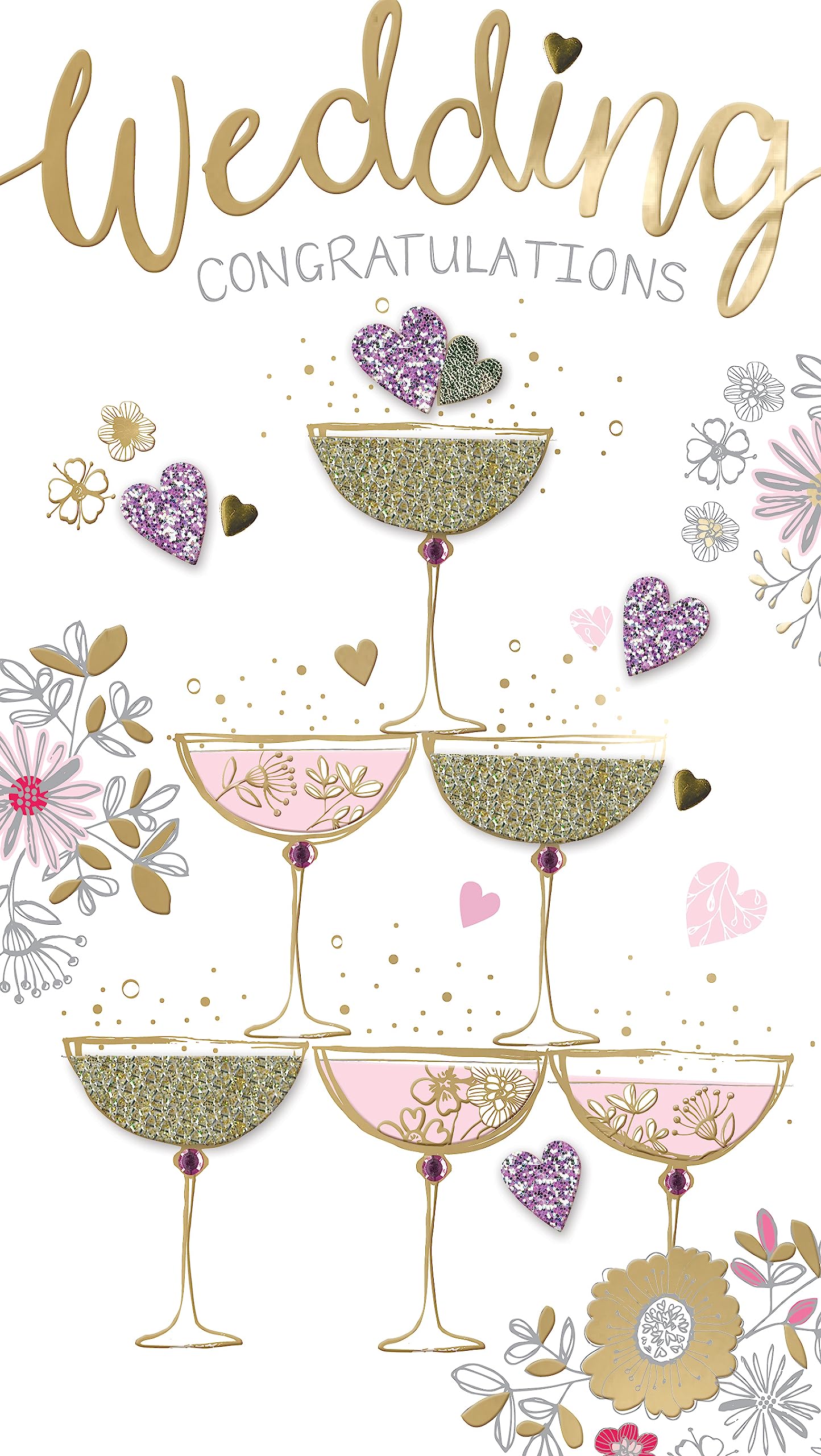 Congratulations Boat Tower Wedding Day Card Embellished Champagne ...