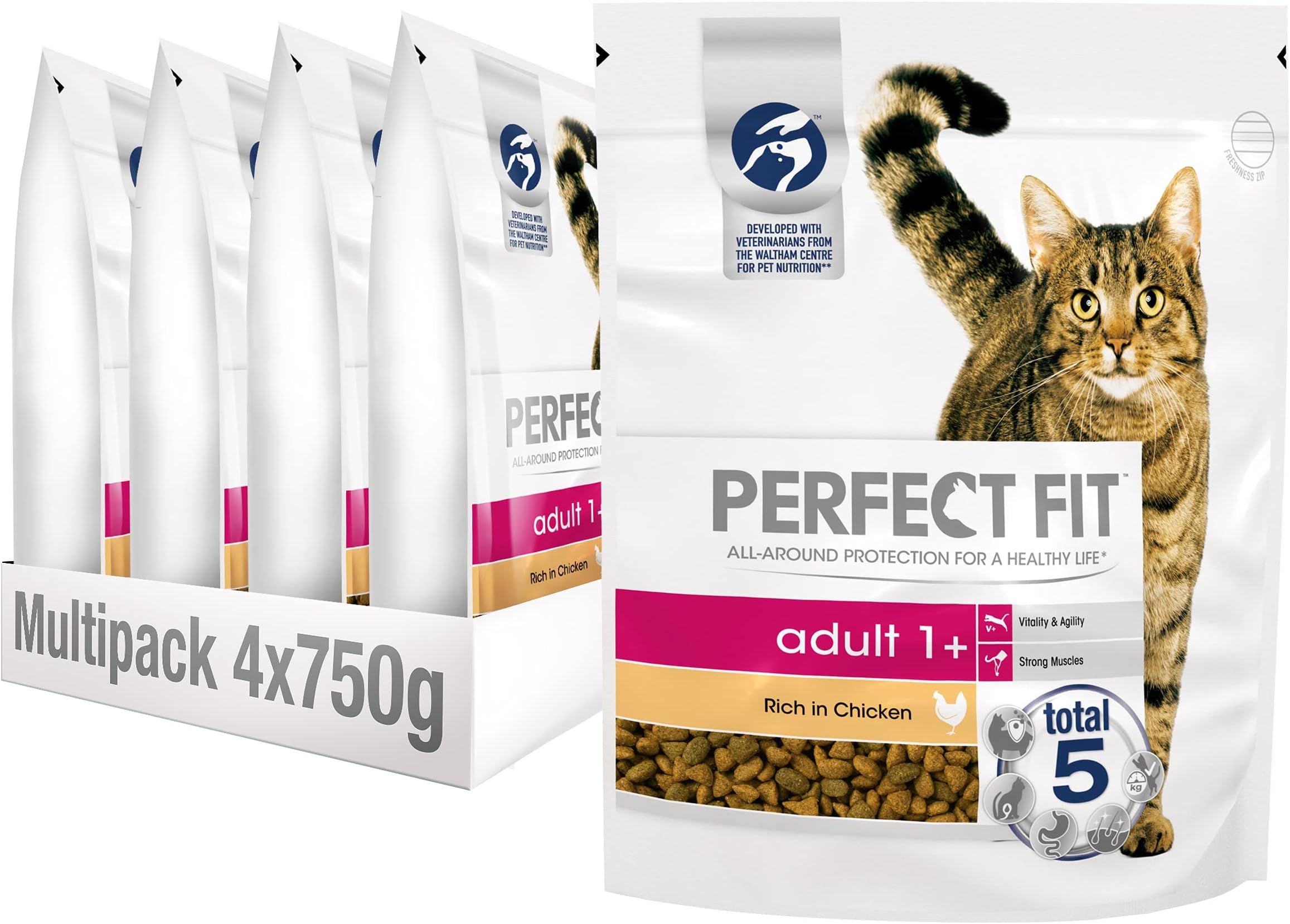 Perfect Fit Dry cat food for sterilized adults, rich in chicken, 3 bags ...