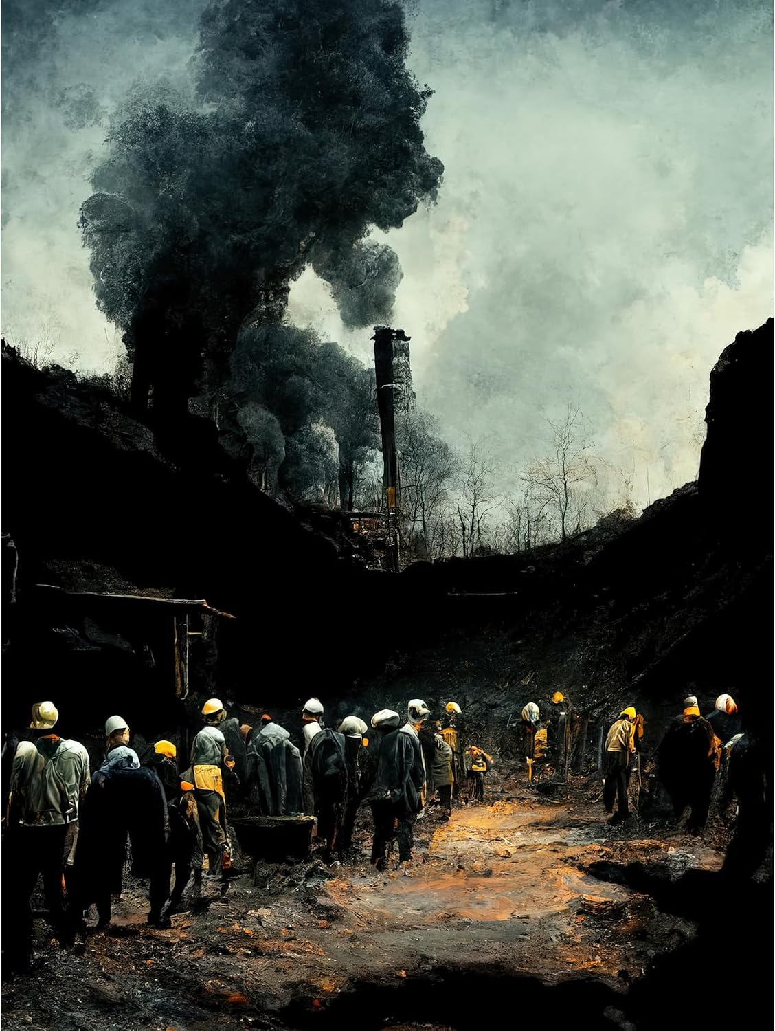 Amazon.com: Coal Miners Yorkshire Pithead Colliery Extra Large XL Wall ...