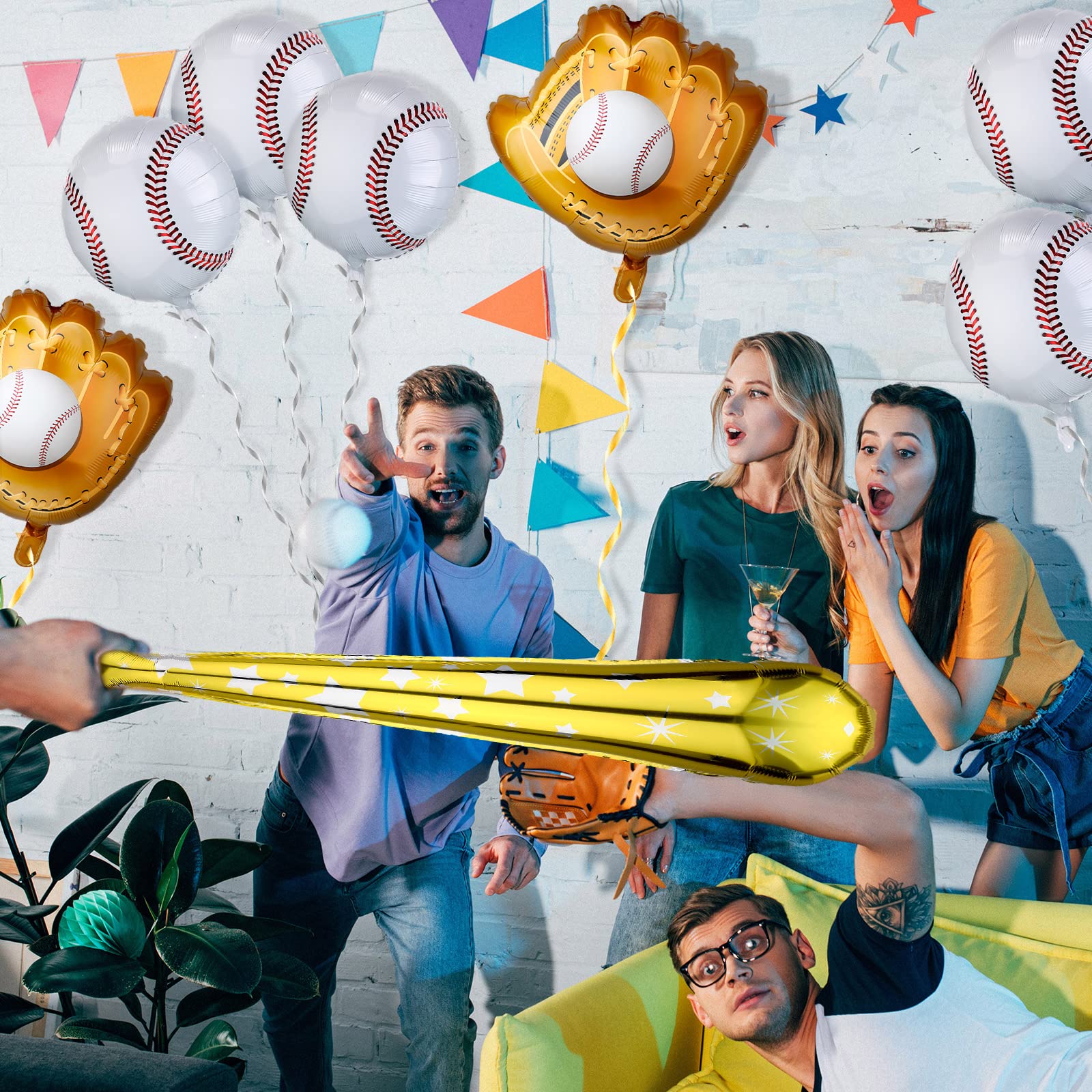 Snapklik.com : 18 Pieces 18 Inch Baseball Balloons Baseball Foil ...