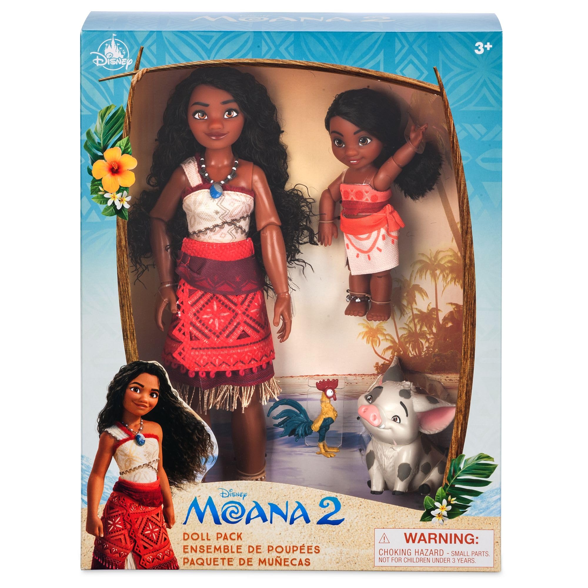 Disney Store Official, Moana 2 Doll Set, 4 piece Toy Set including Simea, Pua and Hei Hei ...