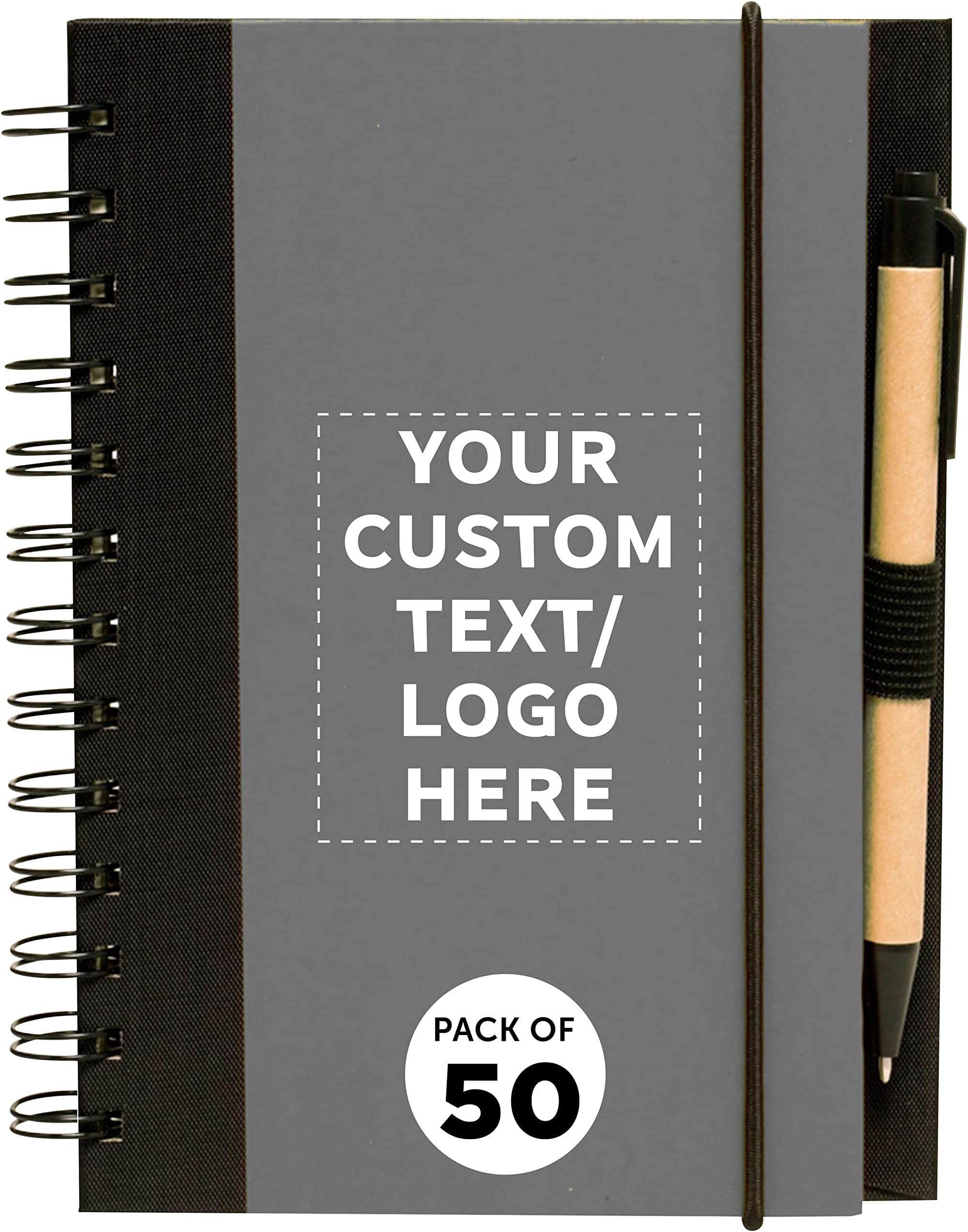 Amazon.com : DISCOUNT PROMOS Custom Eco Block Notebooks with Pens Set ...