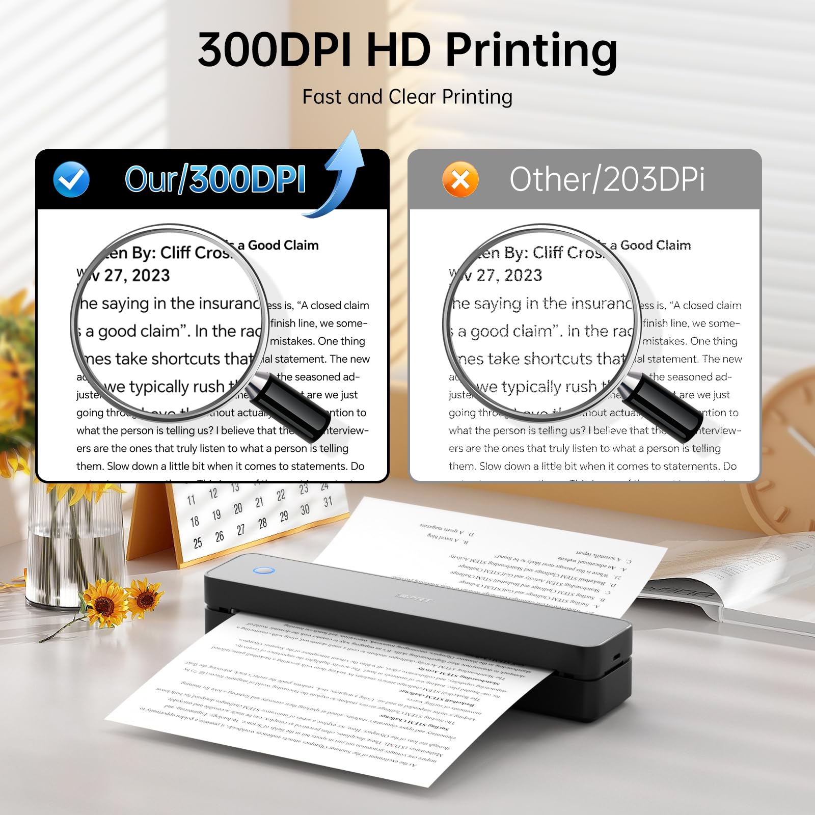 Inkless Printer 8.5x11 IDPRT MT610 Pro Portable Thermal Printer ...