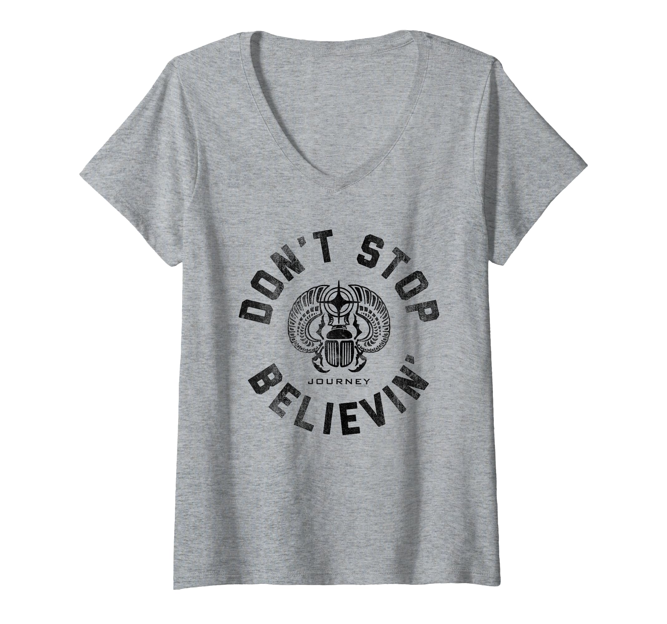 Amazon.com: Womens Ripple Junction x Journey Band Don't Stop Believin' Music V-Neck T-Shirt ...
