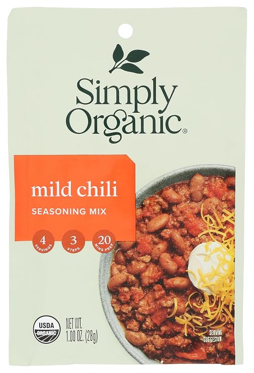 Amazon.com : SIMPLY ORGANIC Organic Mild Chili Seasoning, 1 OZ : Herbal ...
