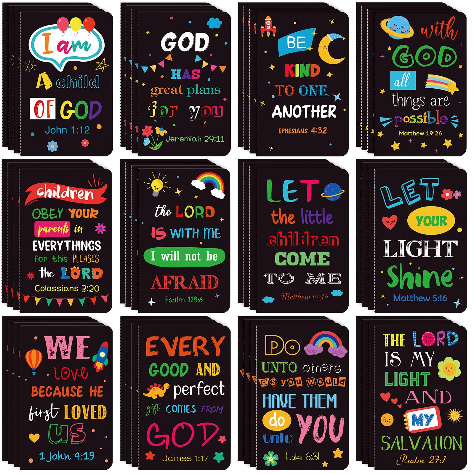 Amazon.com : Faccito Bible Verse Notebook Christian Inspirational Mini ...