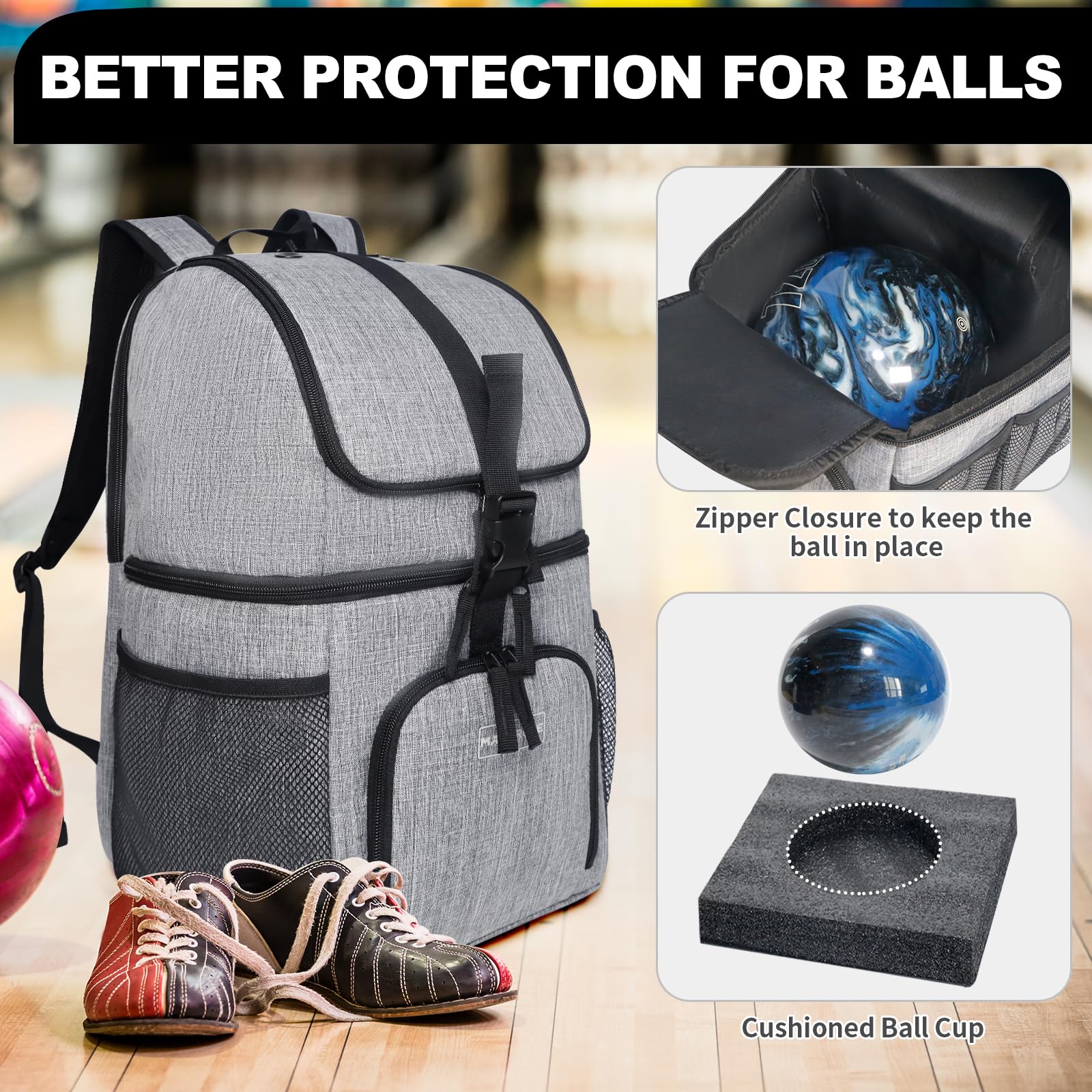 Snapklik.com : Mangrove Bowling Ball Bag, 2024 Bowling Backpack For 1 ...