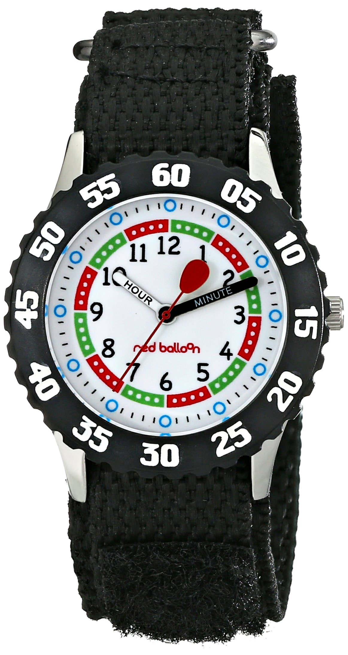 Amazon.com: Red Balloon Kids' Bezel Stainless Steel Time Teacher Analog ...