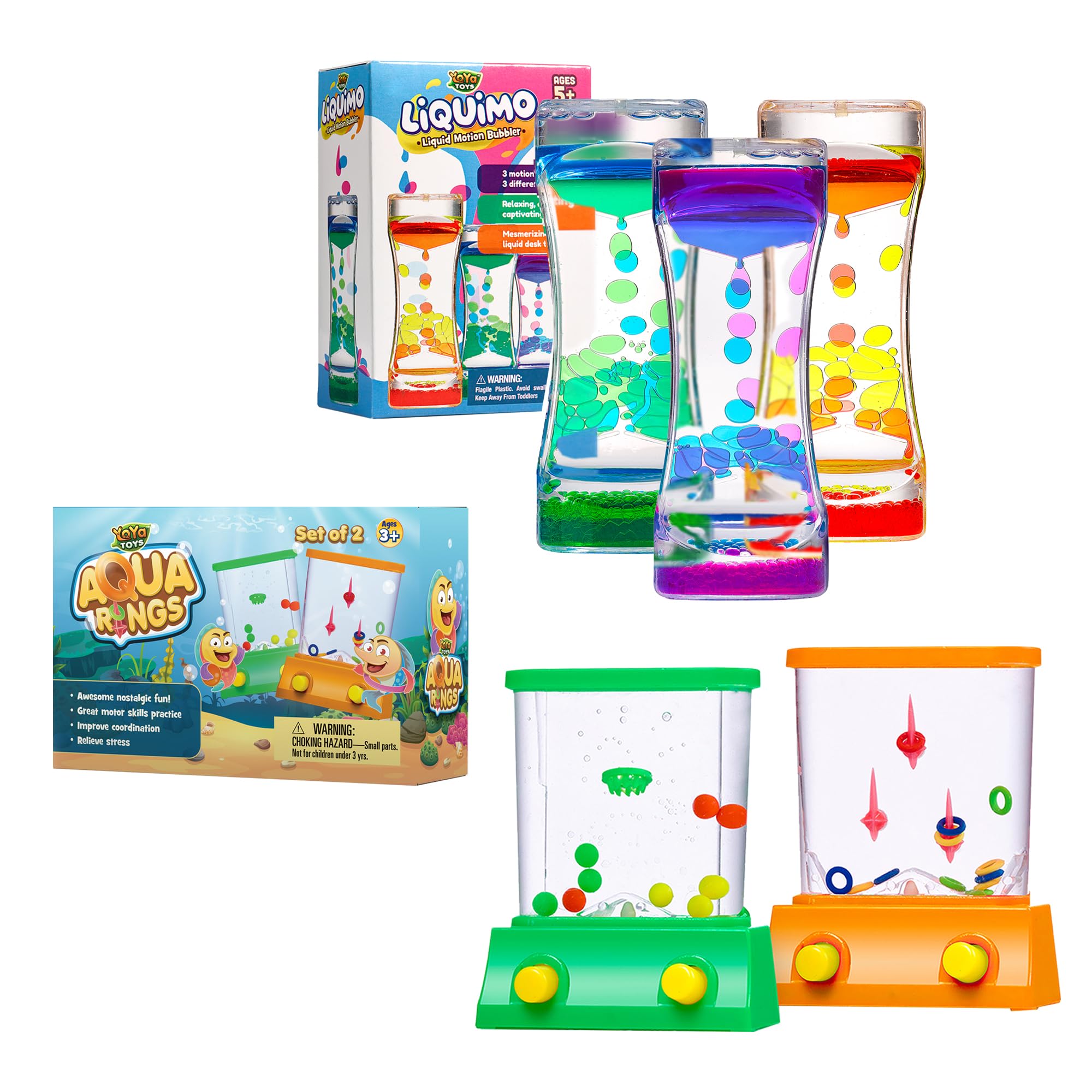 Amazon.com: Liquimo & Aqua Rings Bundle (5-Pack) - 3 Liquid Motion ...