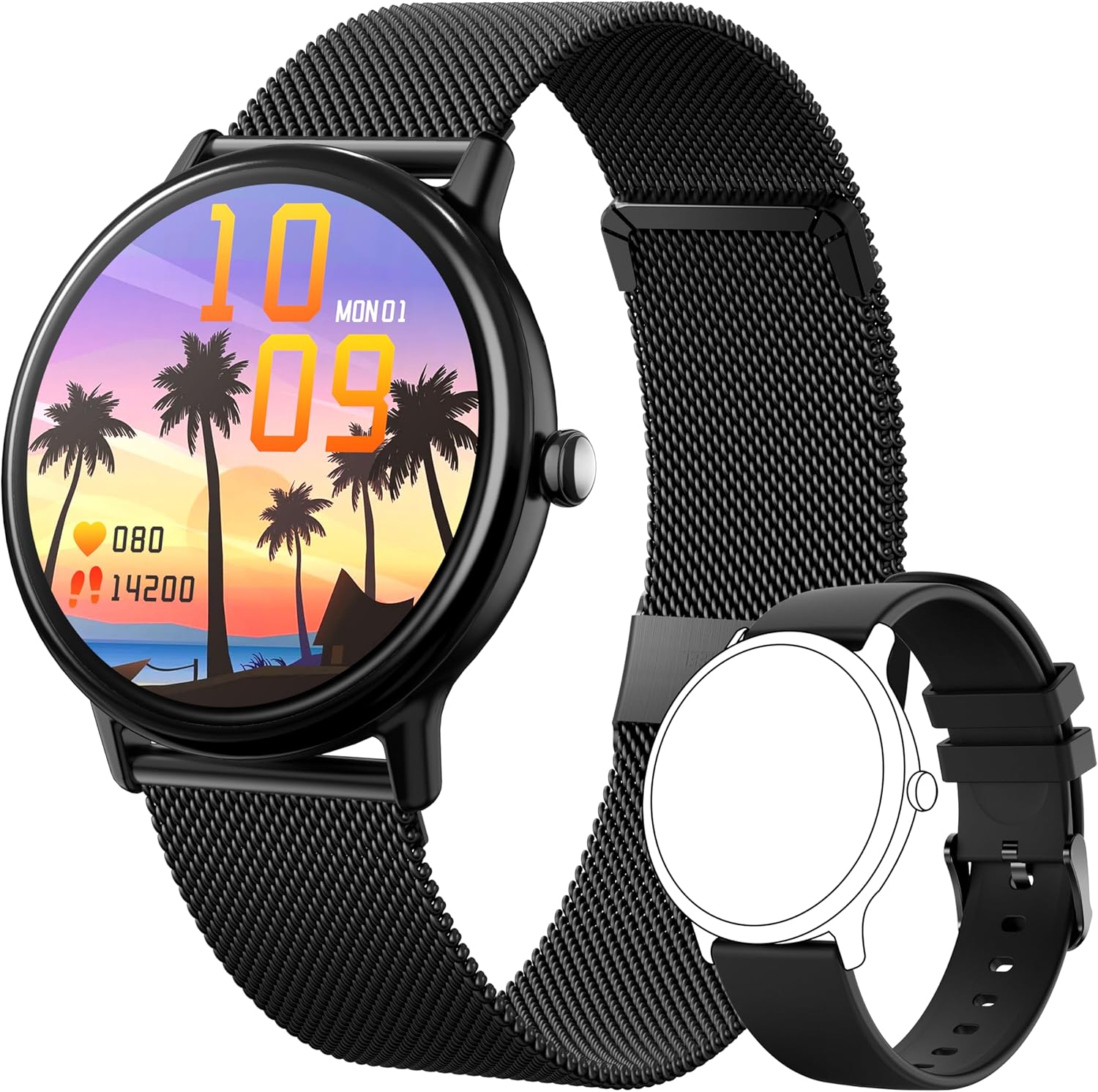 ZONEY Smartwatch Women Men with Bluetooth Call,1.43 Inch AMOLED HD ...