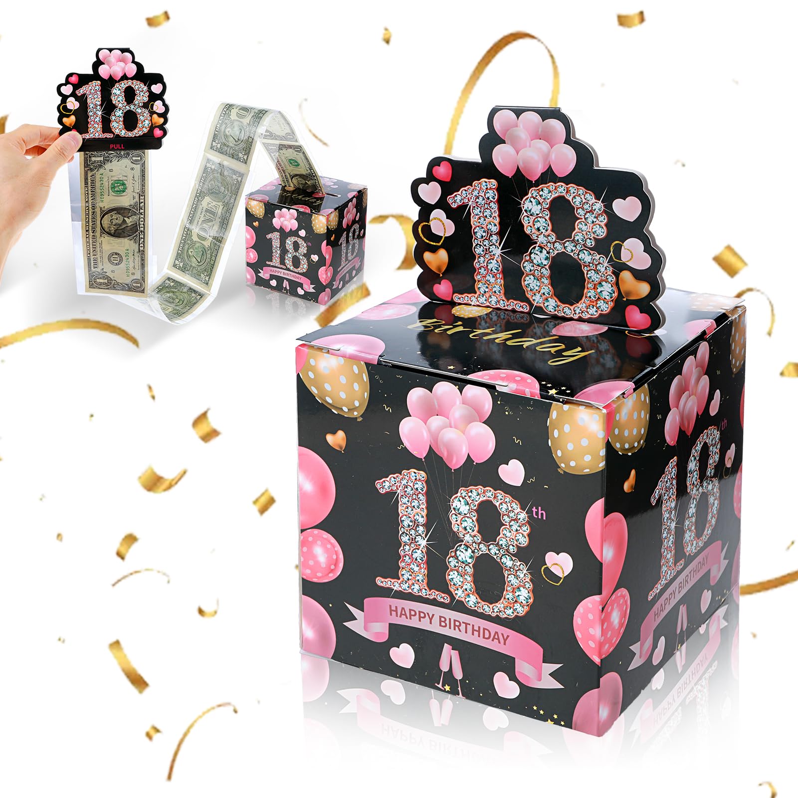 Amazon.com: Happy 18 Birthday Gifts for Girls, Pink Surprise Birthday ...