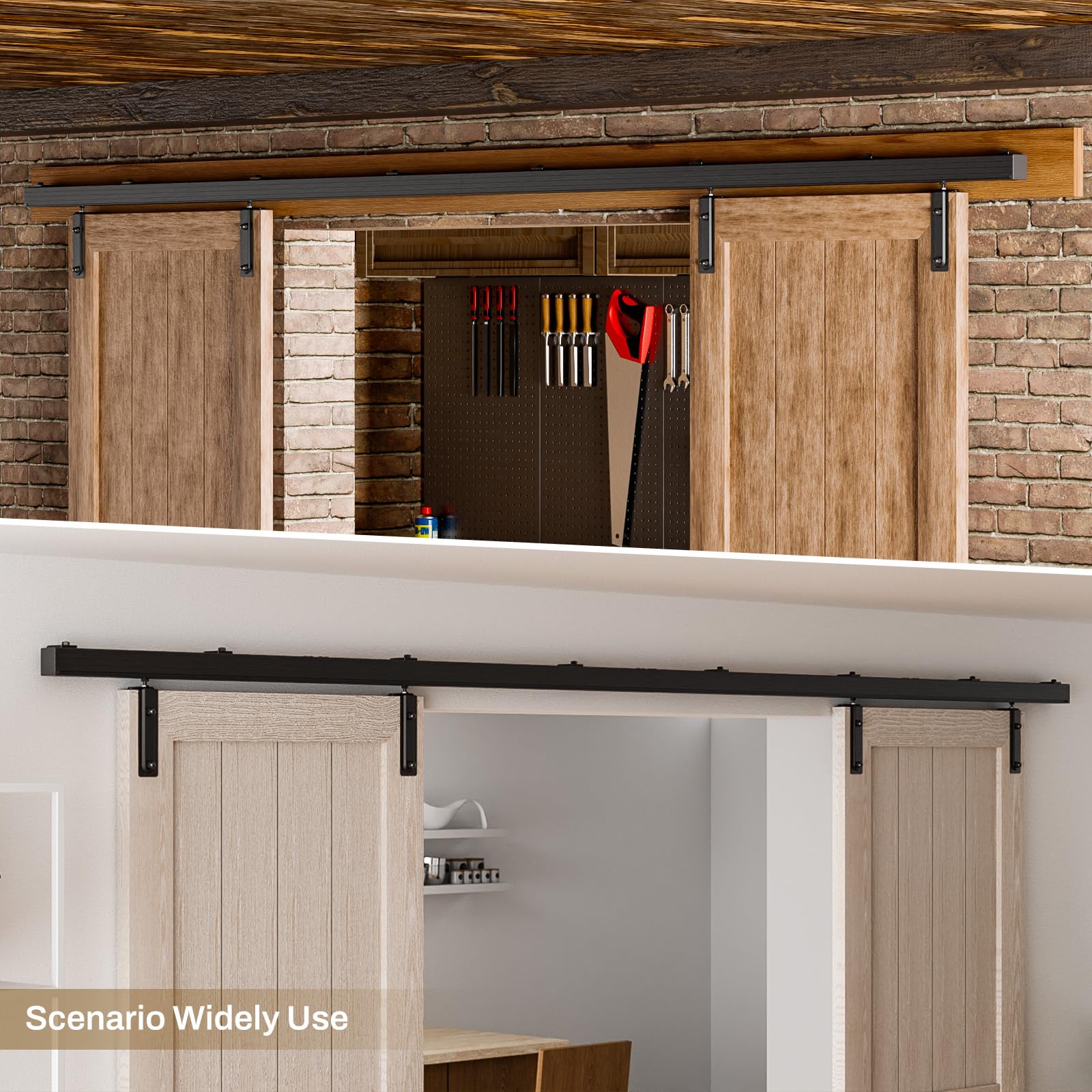Snapklik.com : 10FT/120 Box Rail Sliding Barn Door Hardware Kit ...