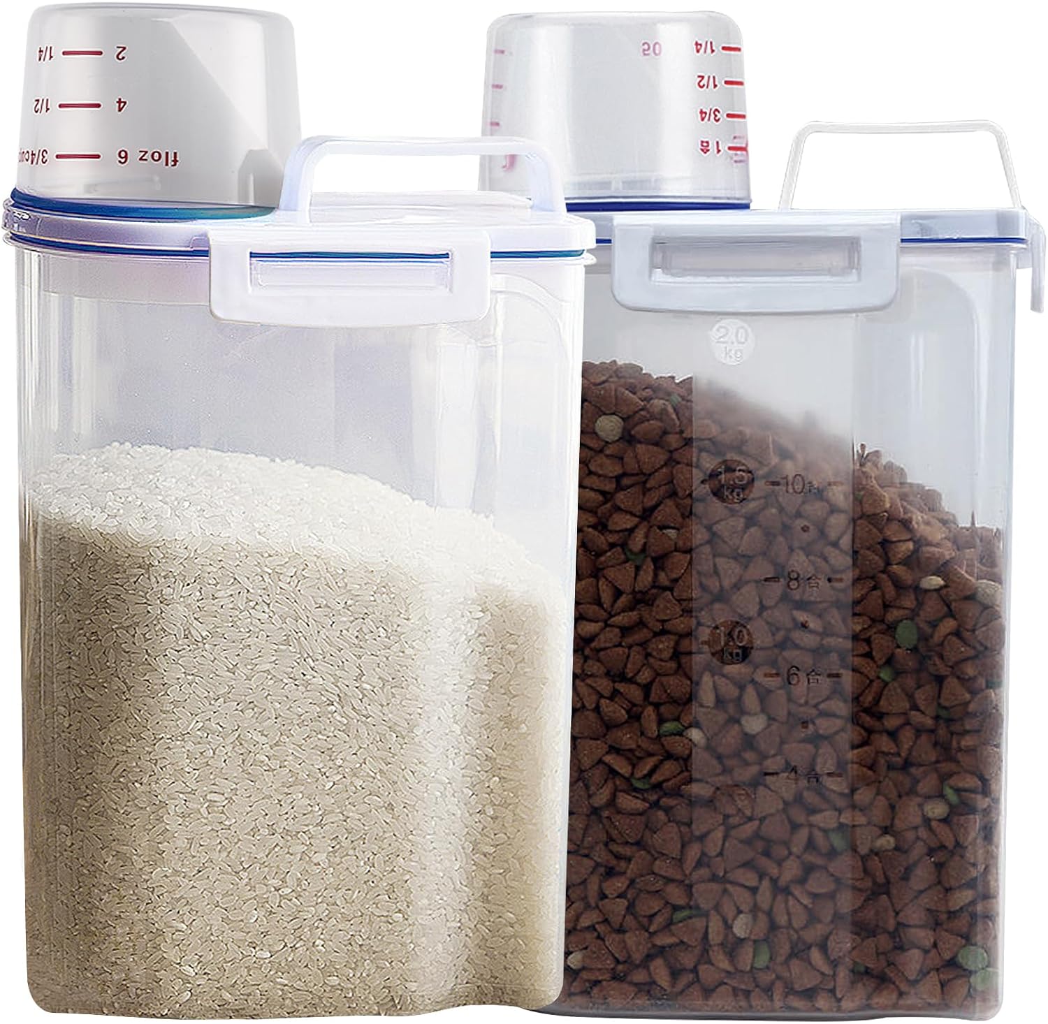 Amazon.com: 2Pack Rice Storage Bin Cereal Containers Dispenser,BPA Free ...