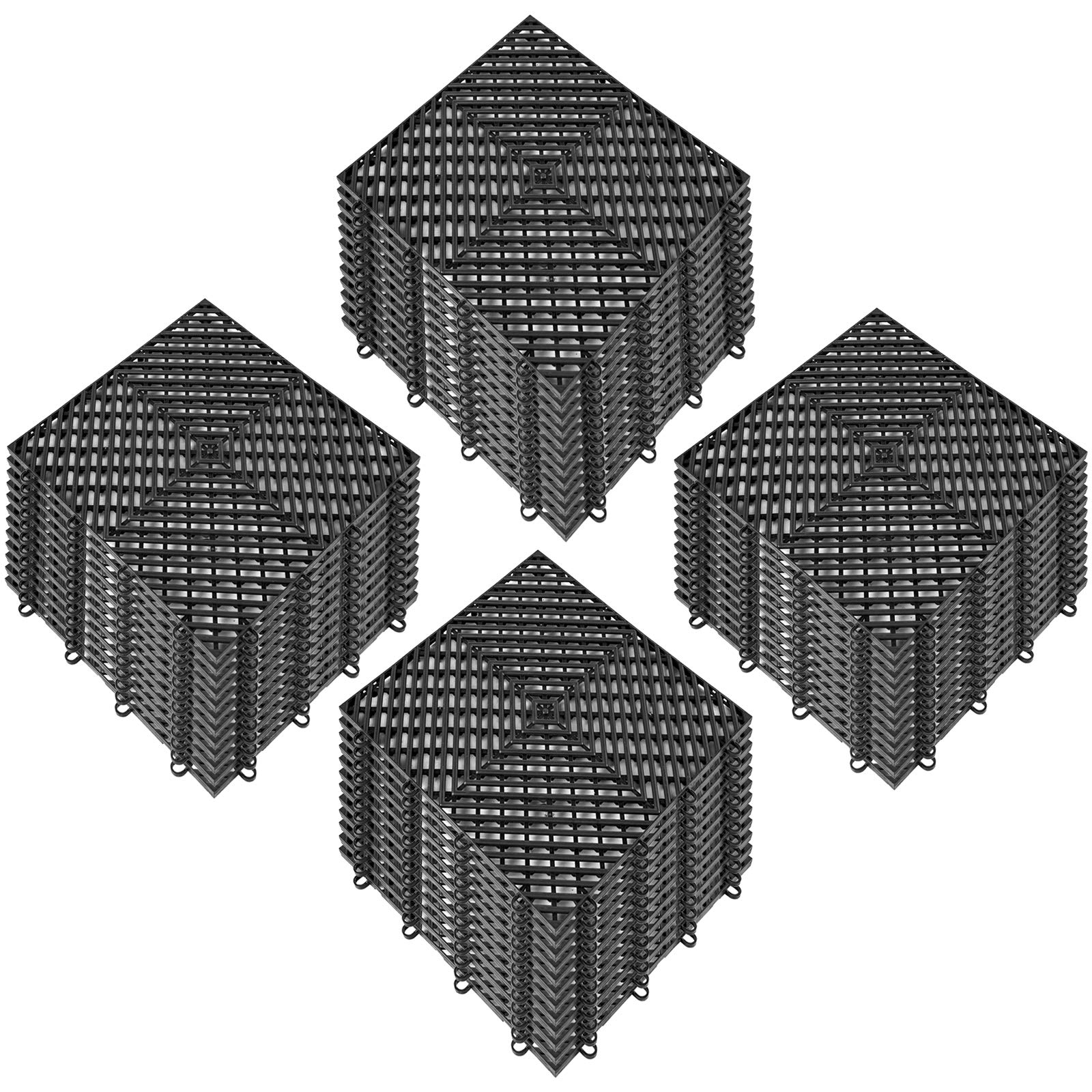 Buy Happybuy Tiles Interlocking 50 PCS Black Drainage Tiles 12x12x0 5