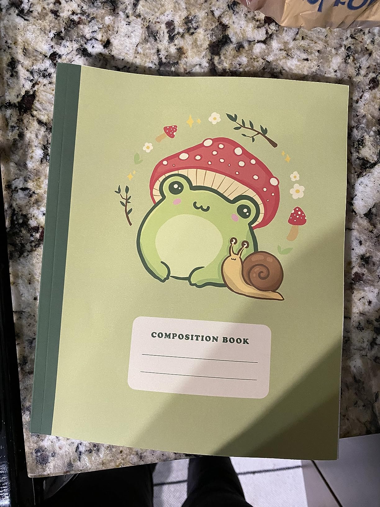 Composition Book: Cute Frog With Mushroom Hat | College Ruled Notebook ...
