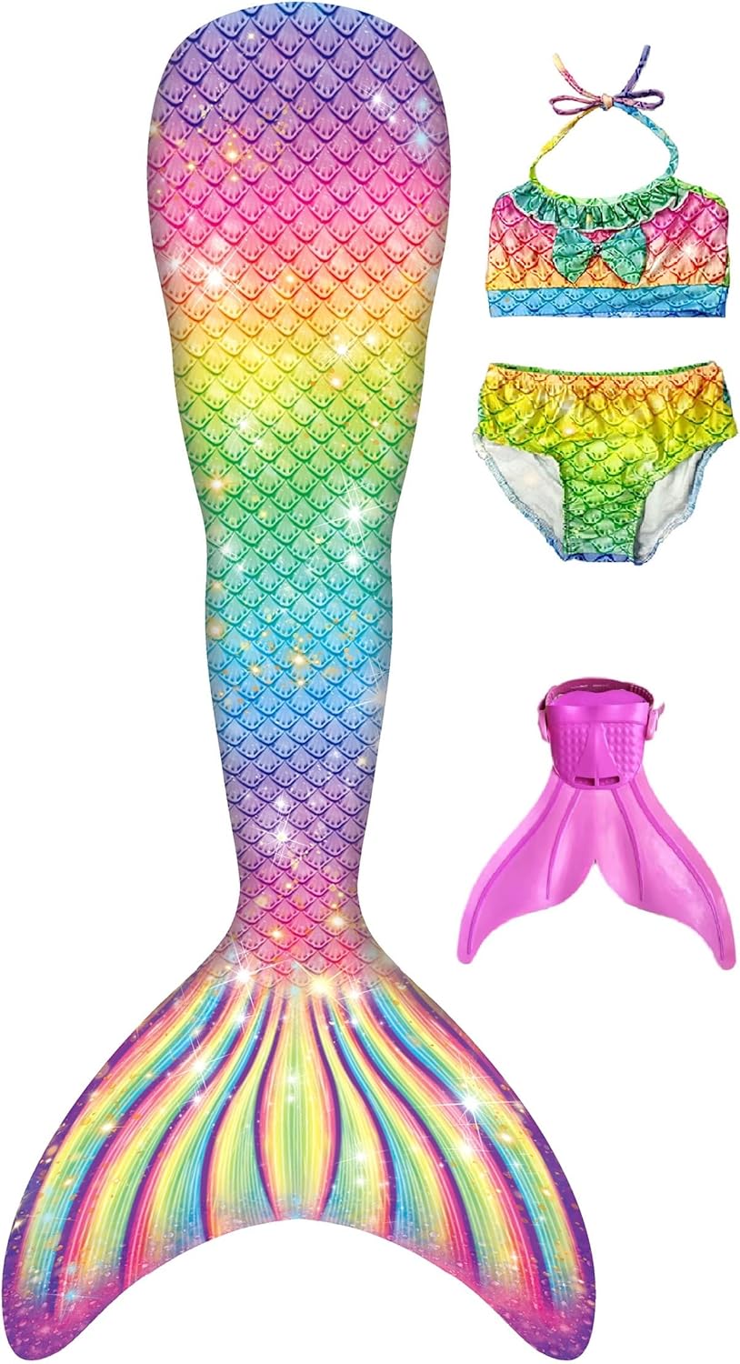 Amazon.com: Mermaid Tail for Swimming for Girls and Boys, Monofin ...