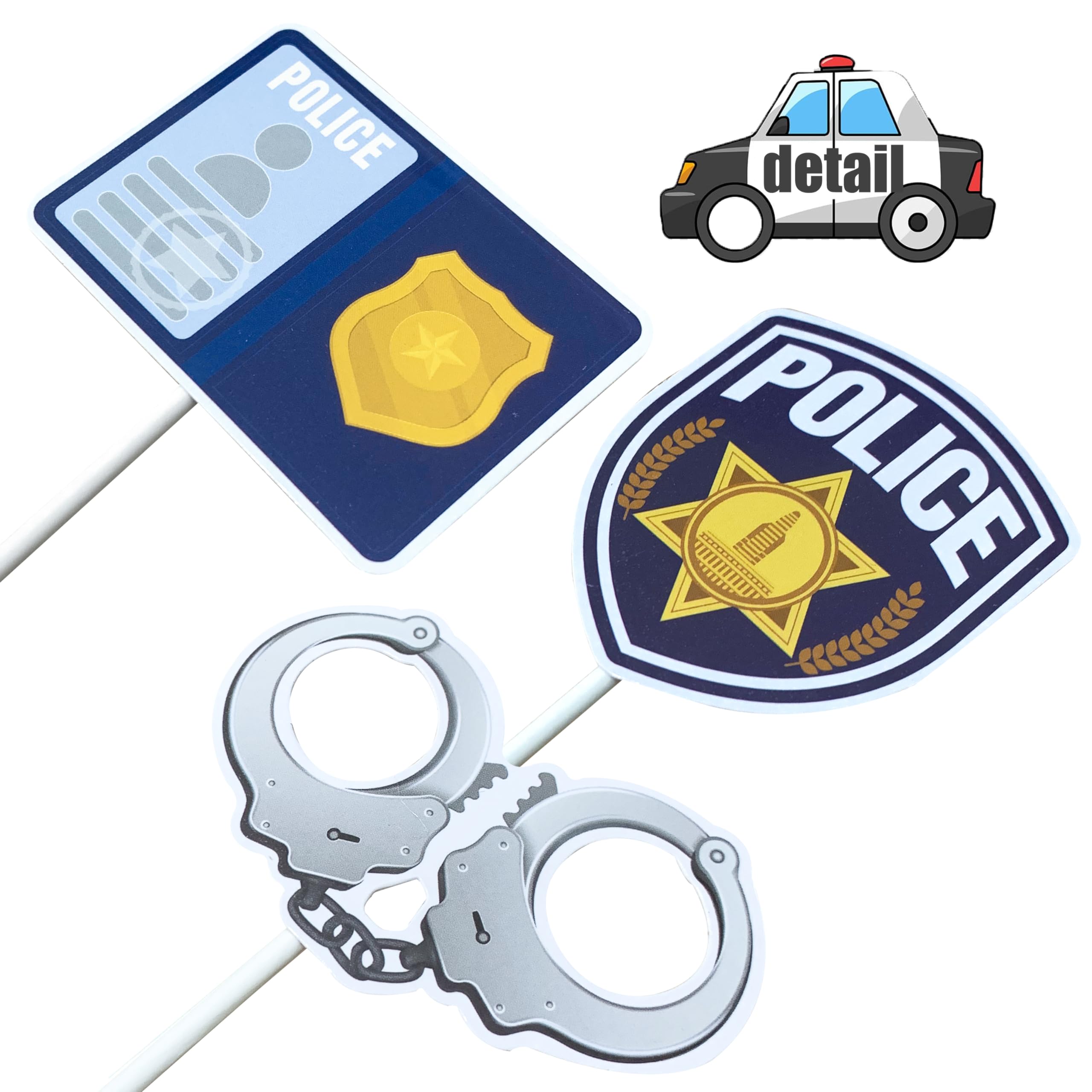 Snapklik.com : Police Cupcake Toppers 36Pcs Party Picks - Policeman ...