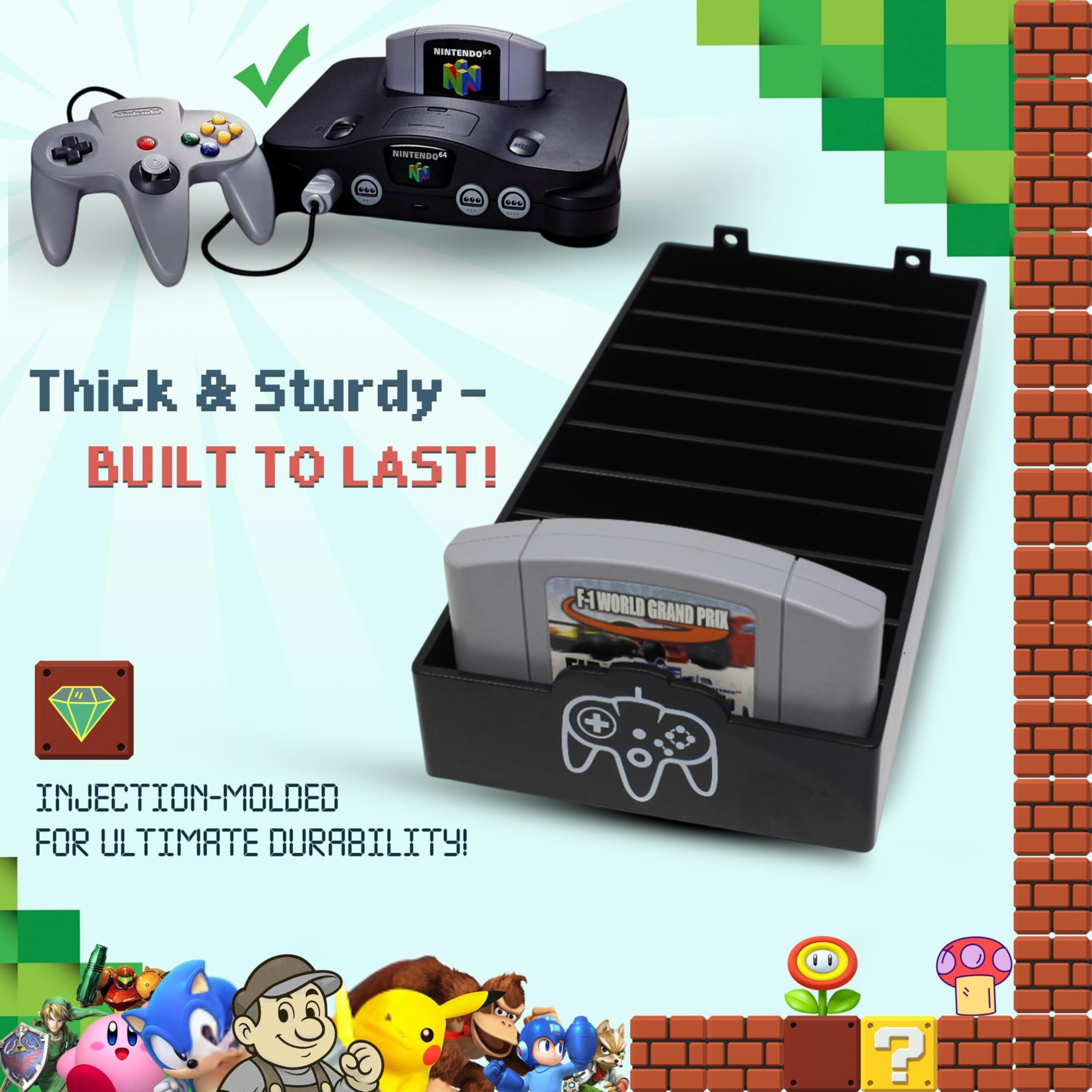 Snapklik.com : N64 Game Storage - N64 Game Holder Fits And Organizes ...