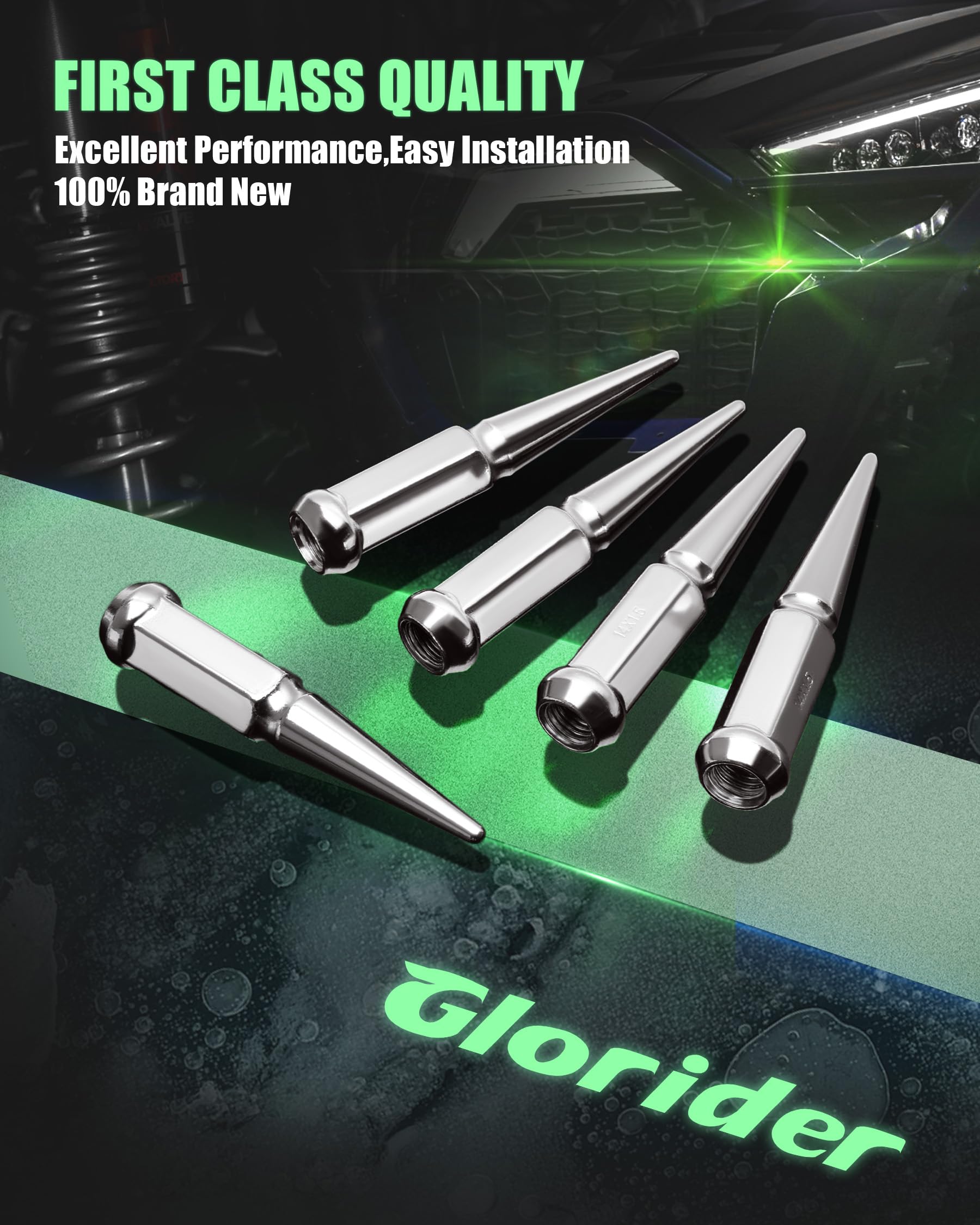 Snapklik.com : Glorider M14x15 Spike Lug Nuts Chevy Silverado 6 Lug ...