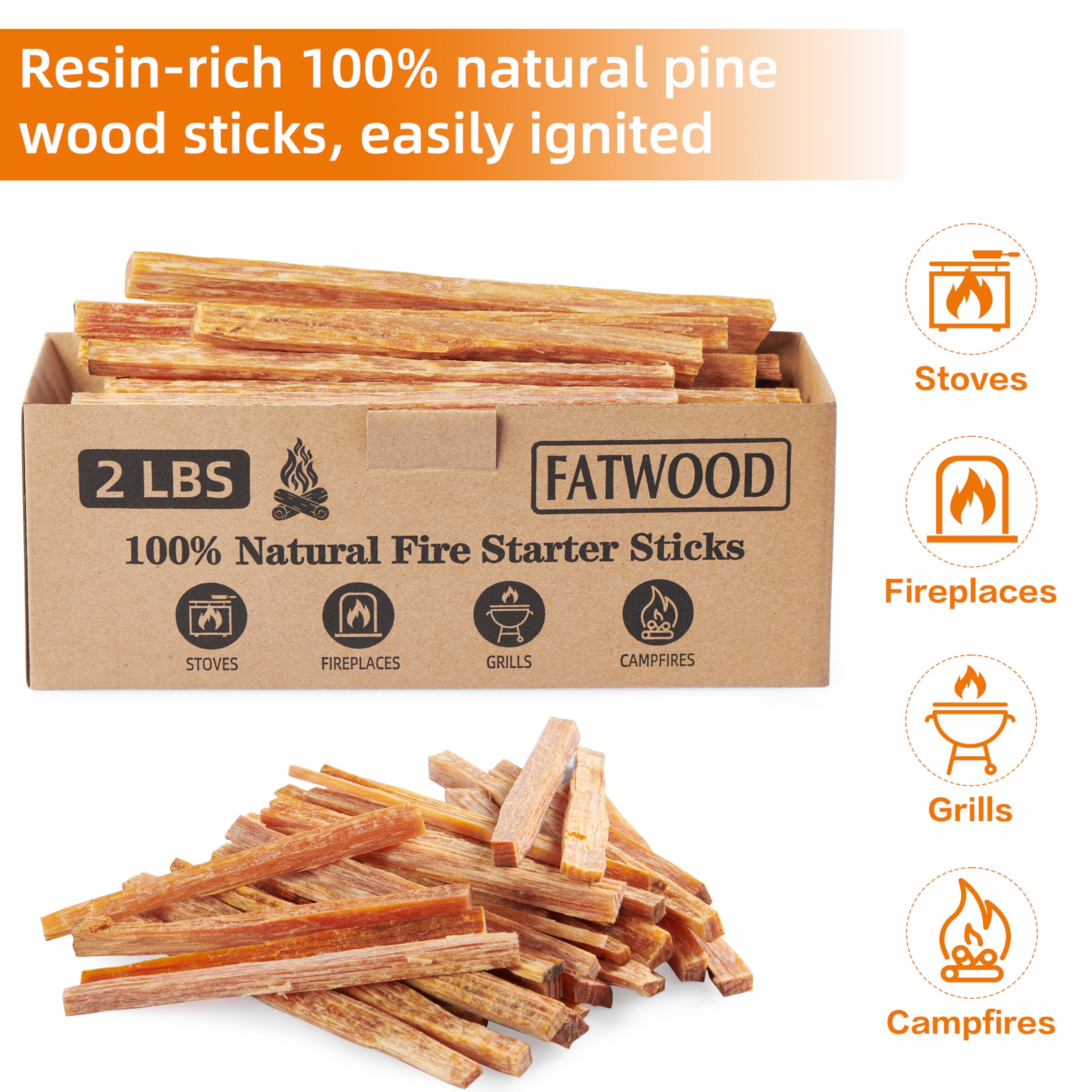Fire Logs Buy Fatwood 100% All Natural Firestarter 680g At Barbeques ...