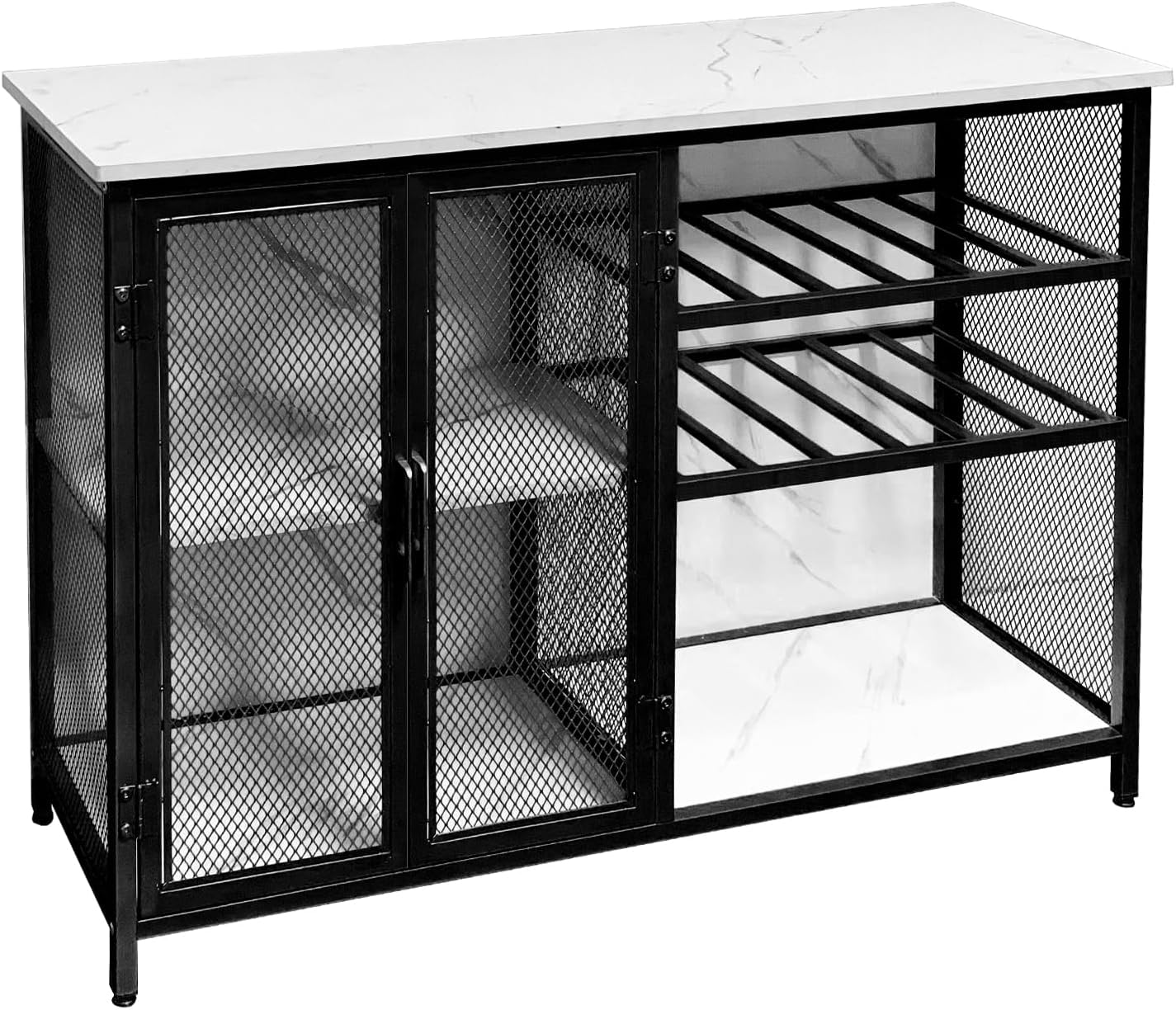 Amazon.com: AT-VALY Bar Cabinets with Wine Rack and Glass Rack,Small ...
