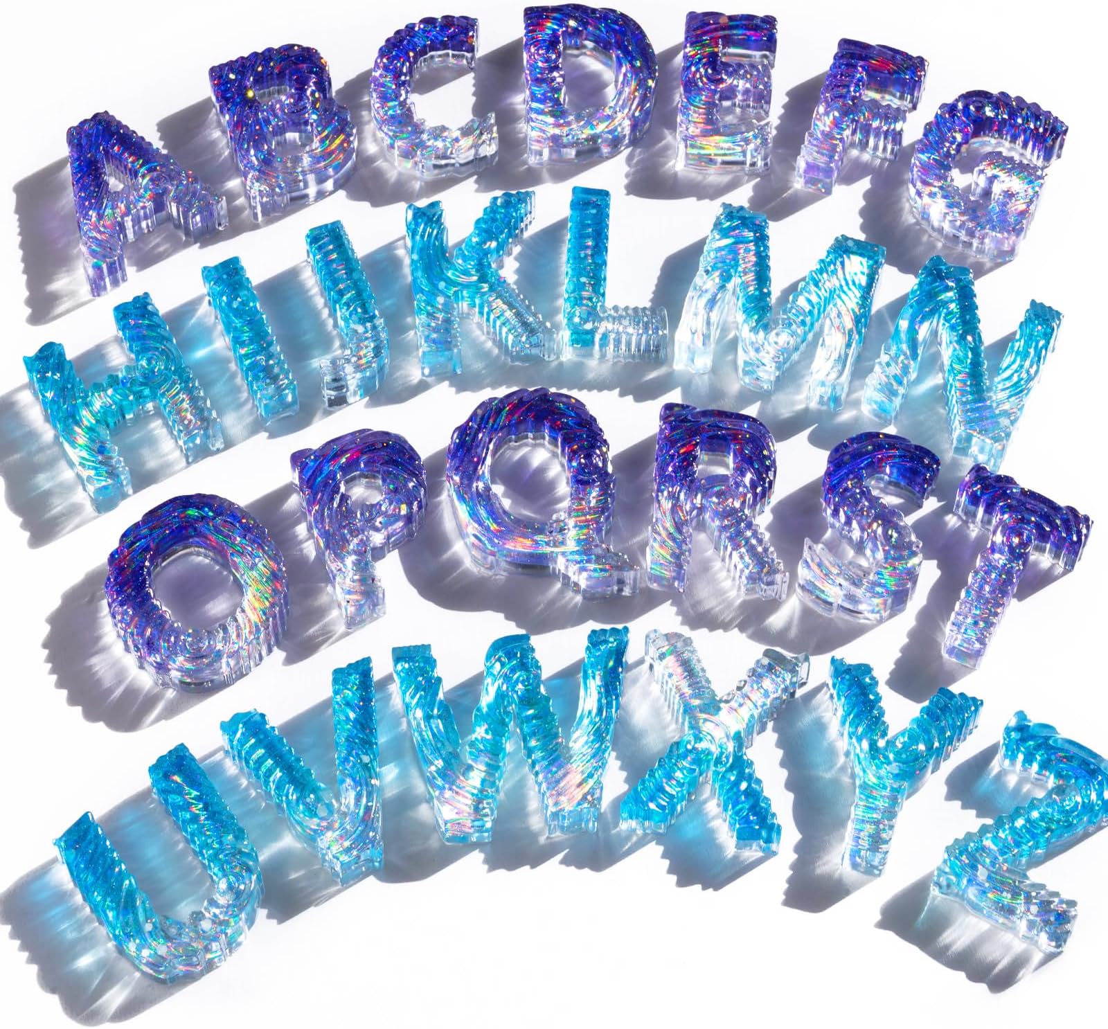 Amazon.com: Reversed Alphabet Mold for Resin, Shine Finish 26 Silicone ...