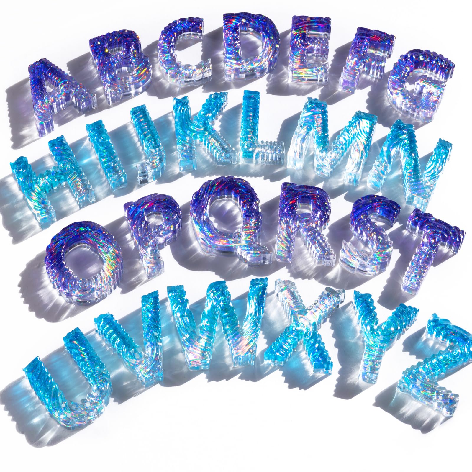 Amazon.com: LET'S RESIN Letter Molds for Resin, Waves Texture Alphabet ...