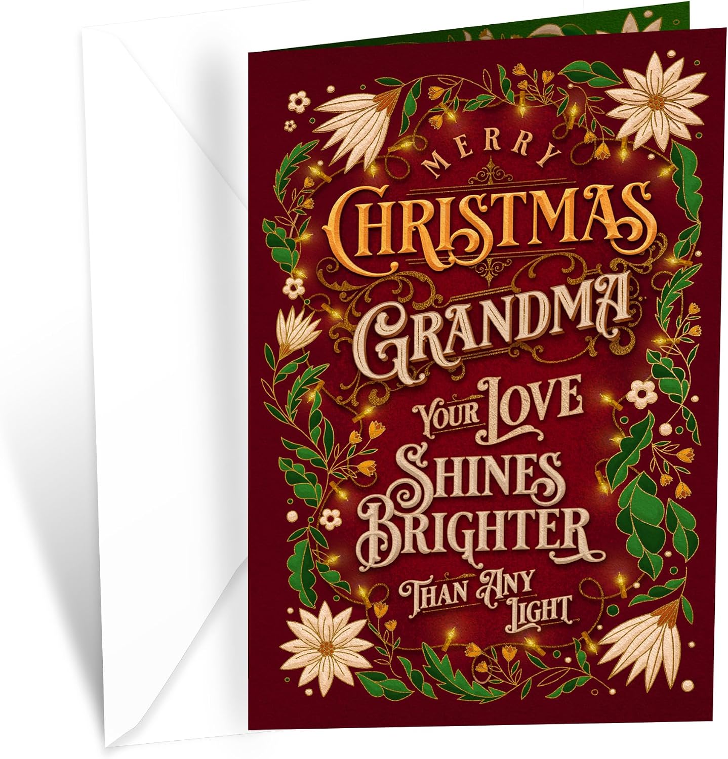 Amazon.com : Prime Greetings Grandma Christmas Card, Made in America ...