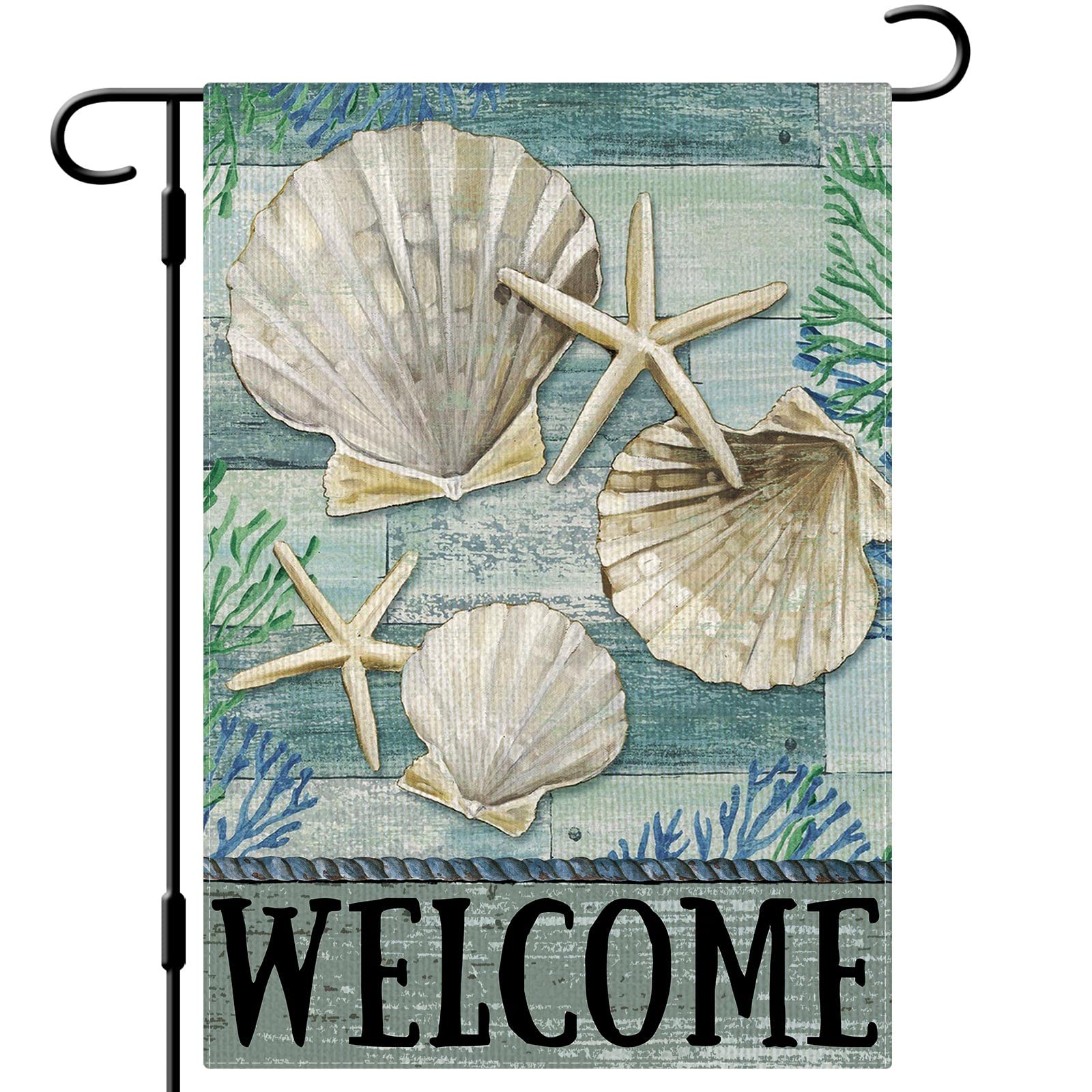 Amazon.com : DLZDN Summer Starfish Shells Garden Flag Coastal Garden ...