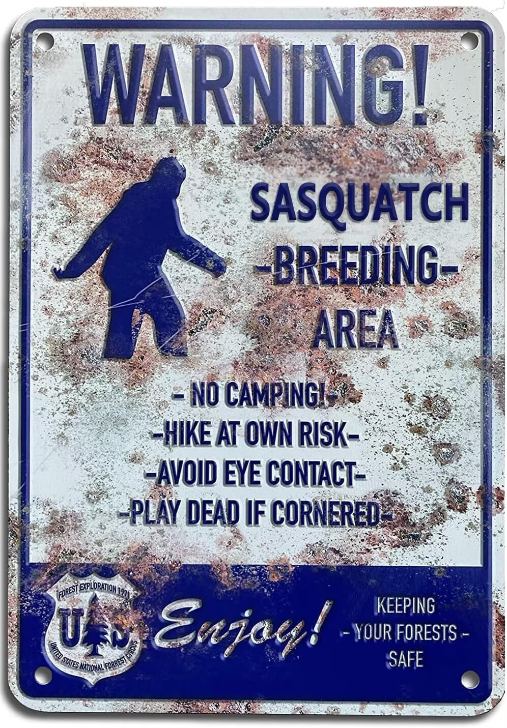 Amazon.com: UOAIUDT Sasquatch Breeding Area Metal Sign Sasquatch ...