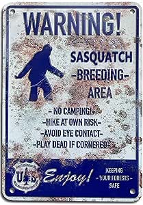 Amazon.com: UOAIUDT Sasquatch Breeding Area Metal Sign Sasquatch ...