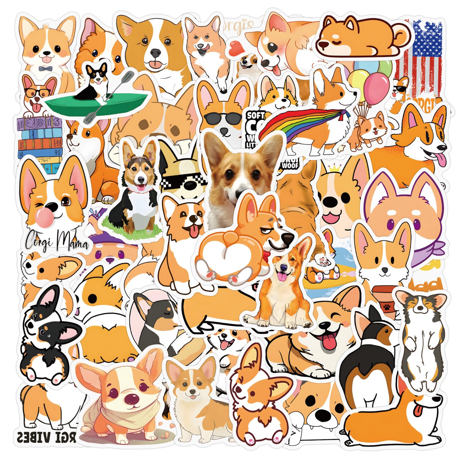 Amazon.com: Welsh Corgi Dog Stickers, 110 Pcs Kawaii Corgi Dog Stickers ...