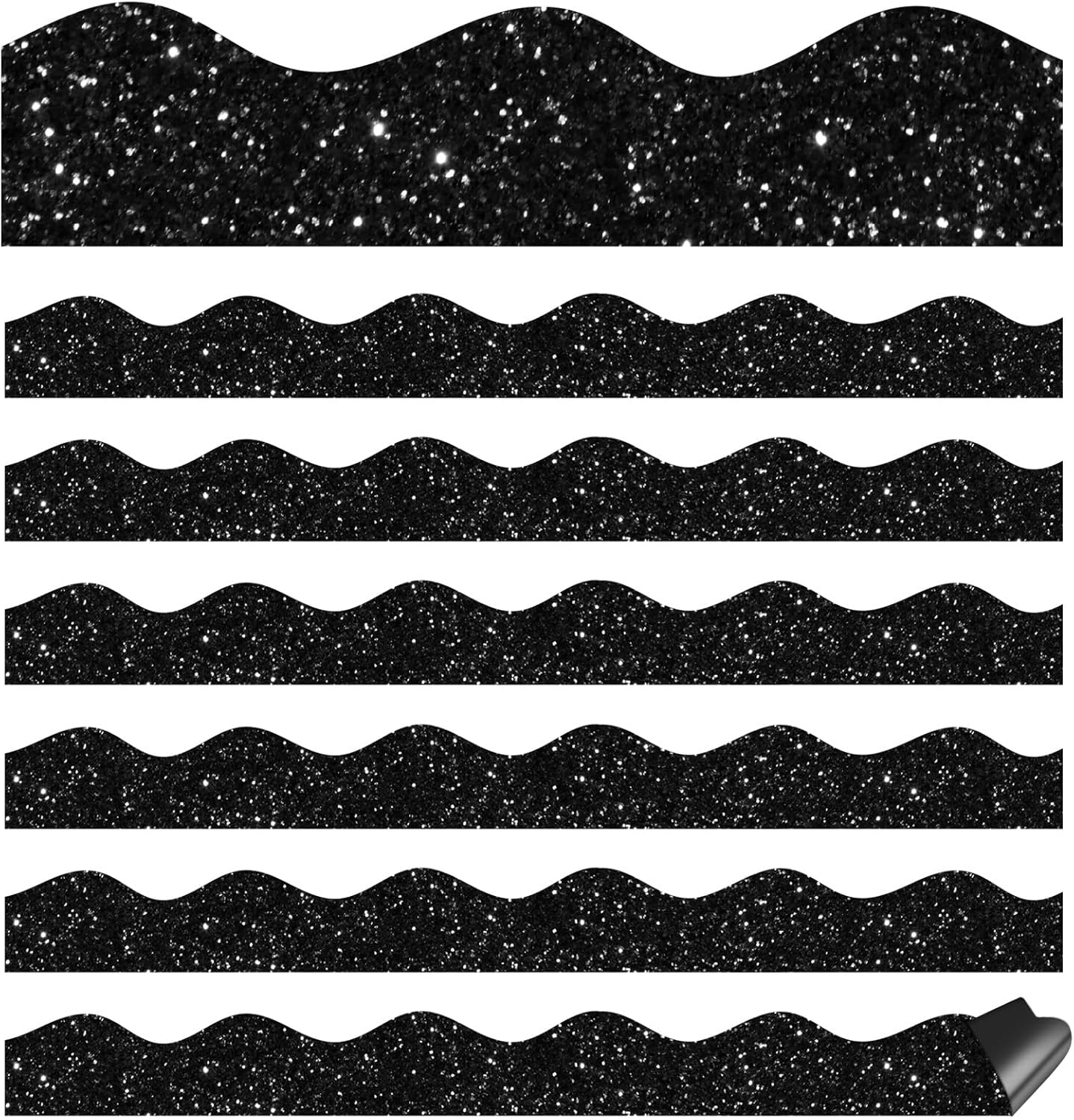 Amazon.com: Qeeenar 24 Pcs Black Glitter Magnetic Bulletin Board ...